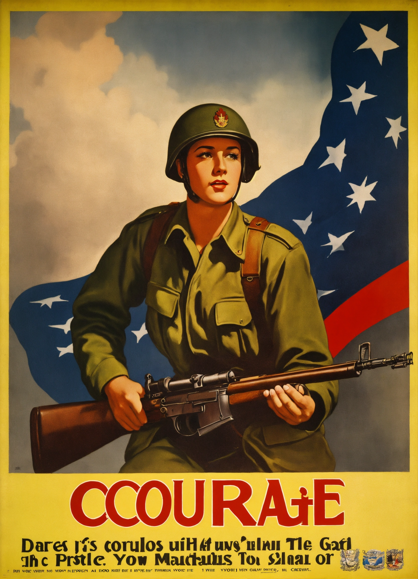 Lexica - WwII propaganda poster promoting courage
