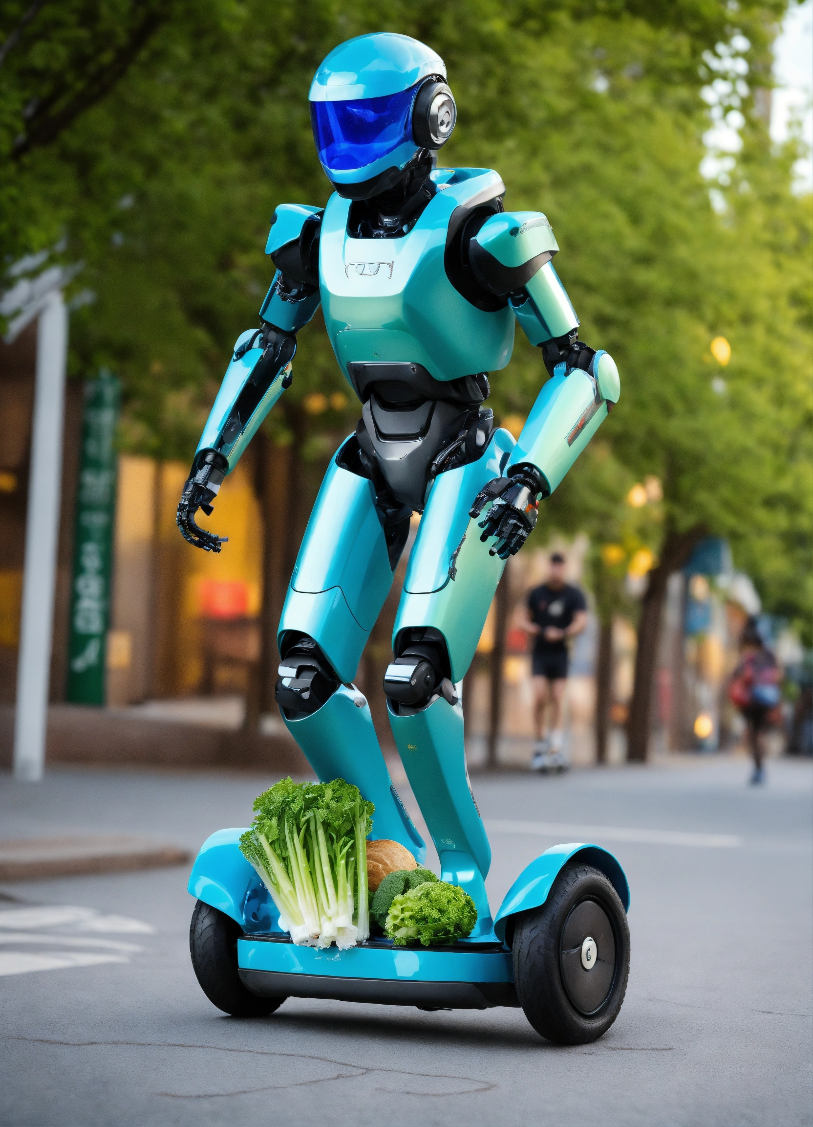 Lexica - A passionate male robot riding on hoverboard to deliver ...