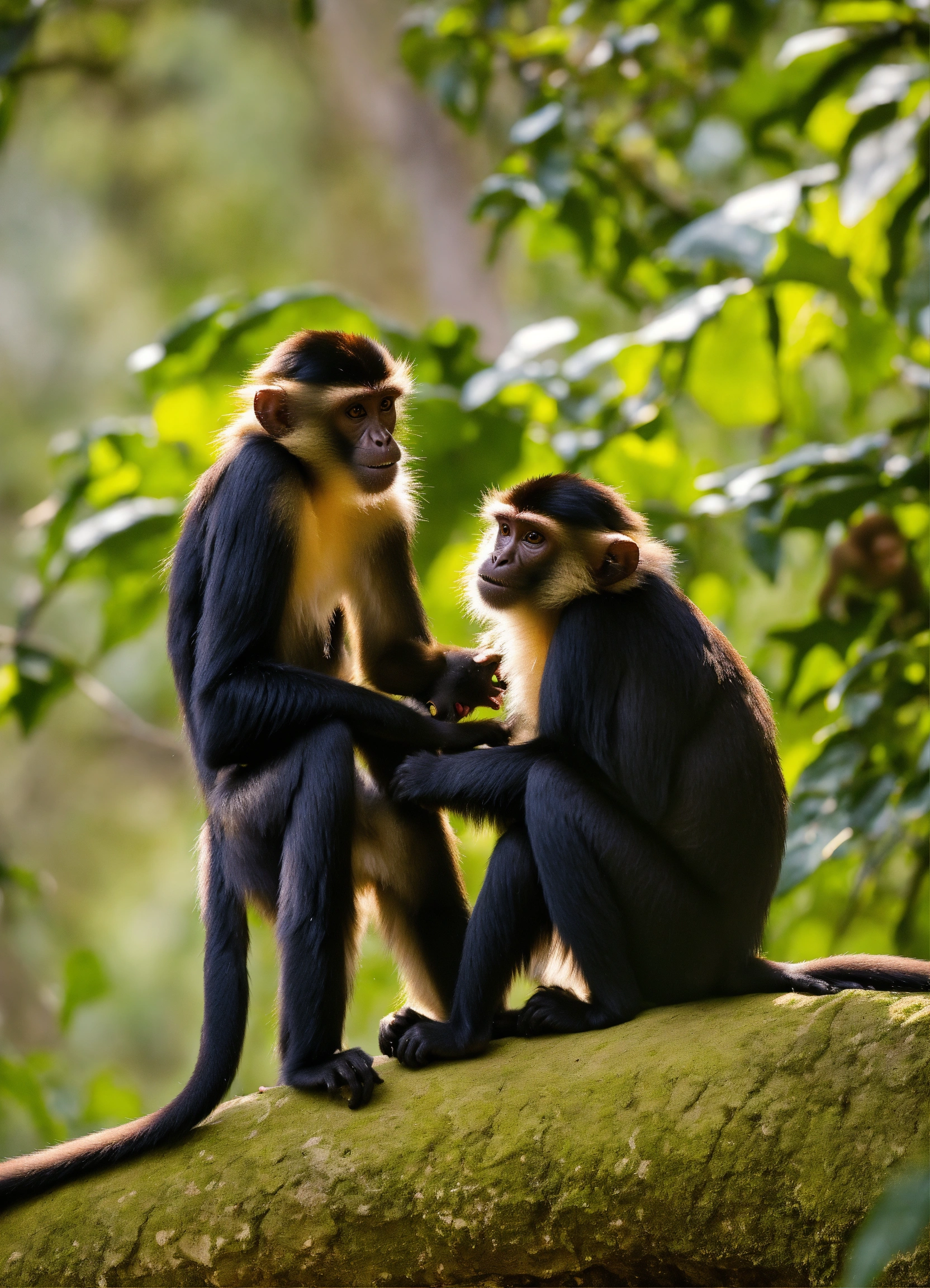 Lexica - Two female spider monkeys facing each other, as if they were ...
