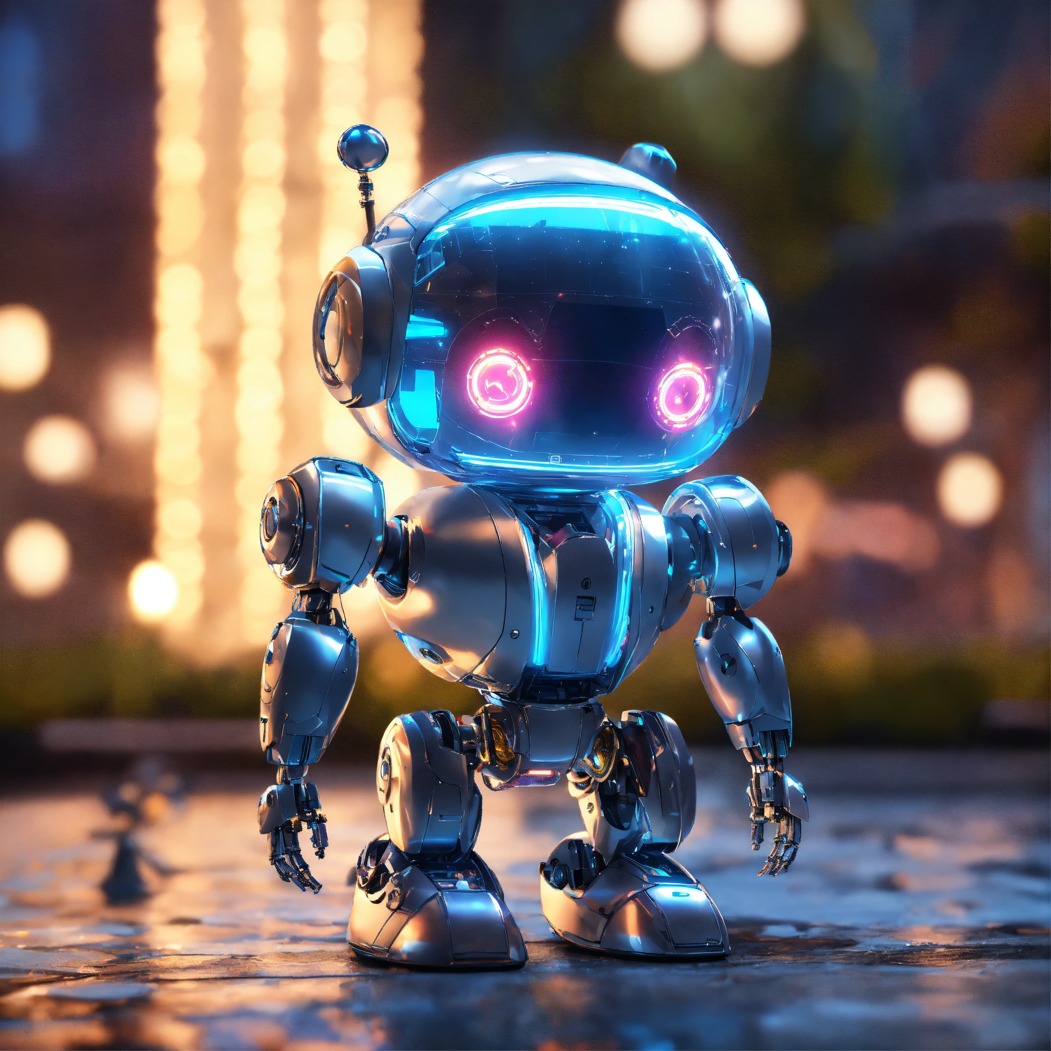Lexica - Adorable, a (tiny cute translucent polycarbonate robot) with ...