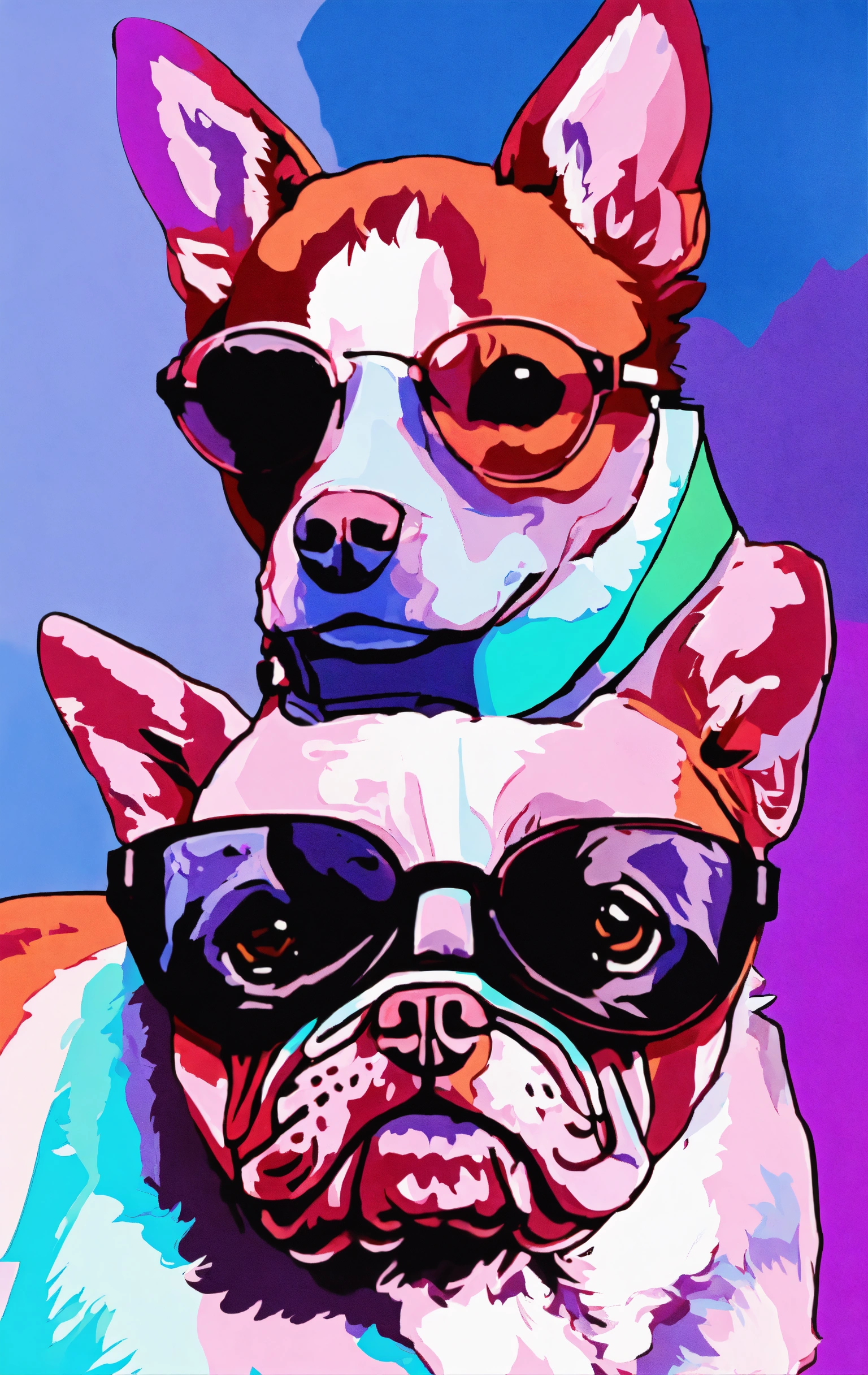 Lexica - A red dog-vet in pop art style