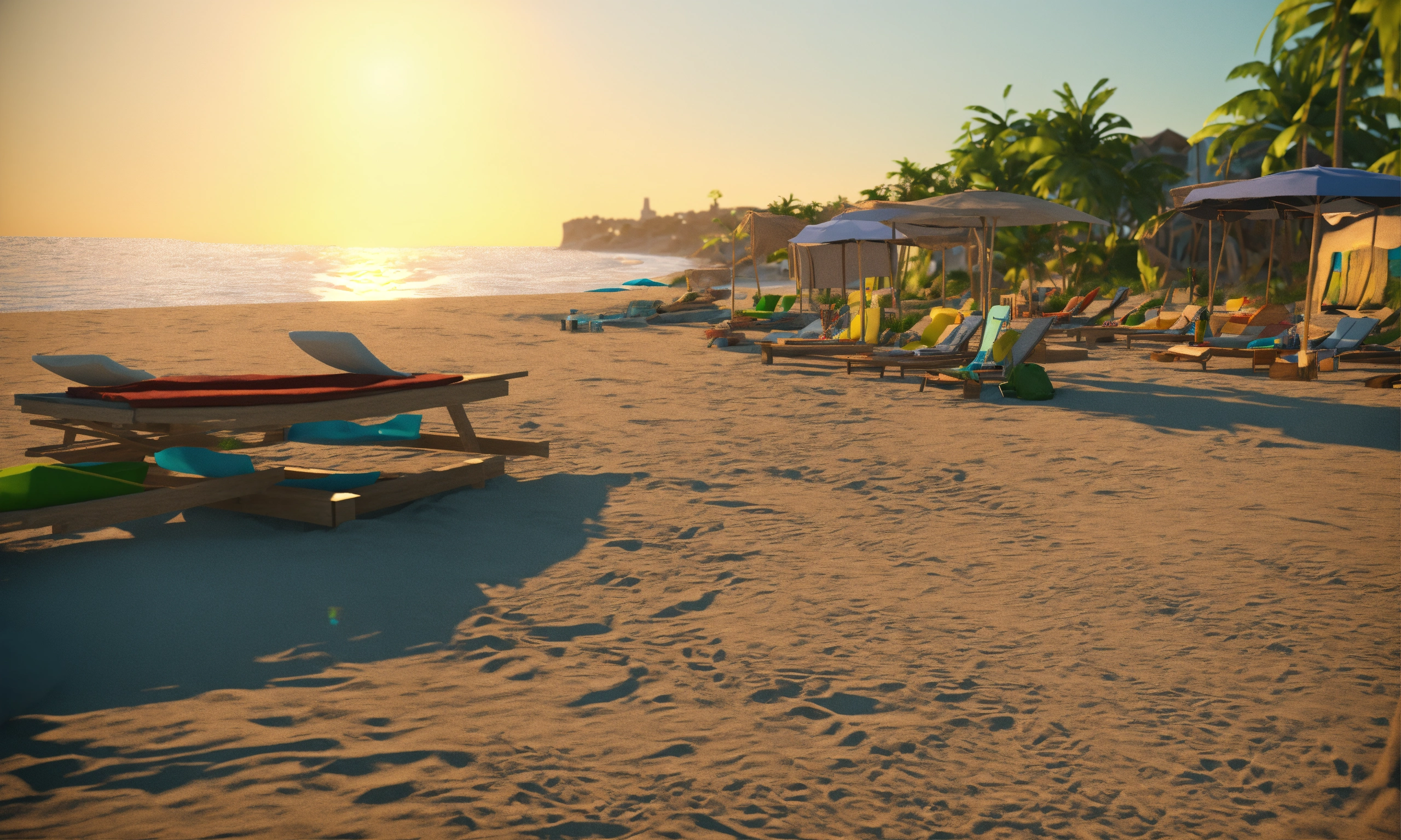 Lexica - 3D beach scene at 8k