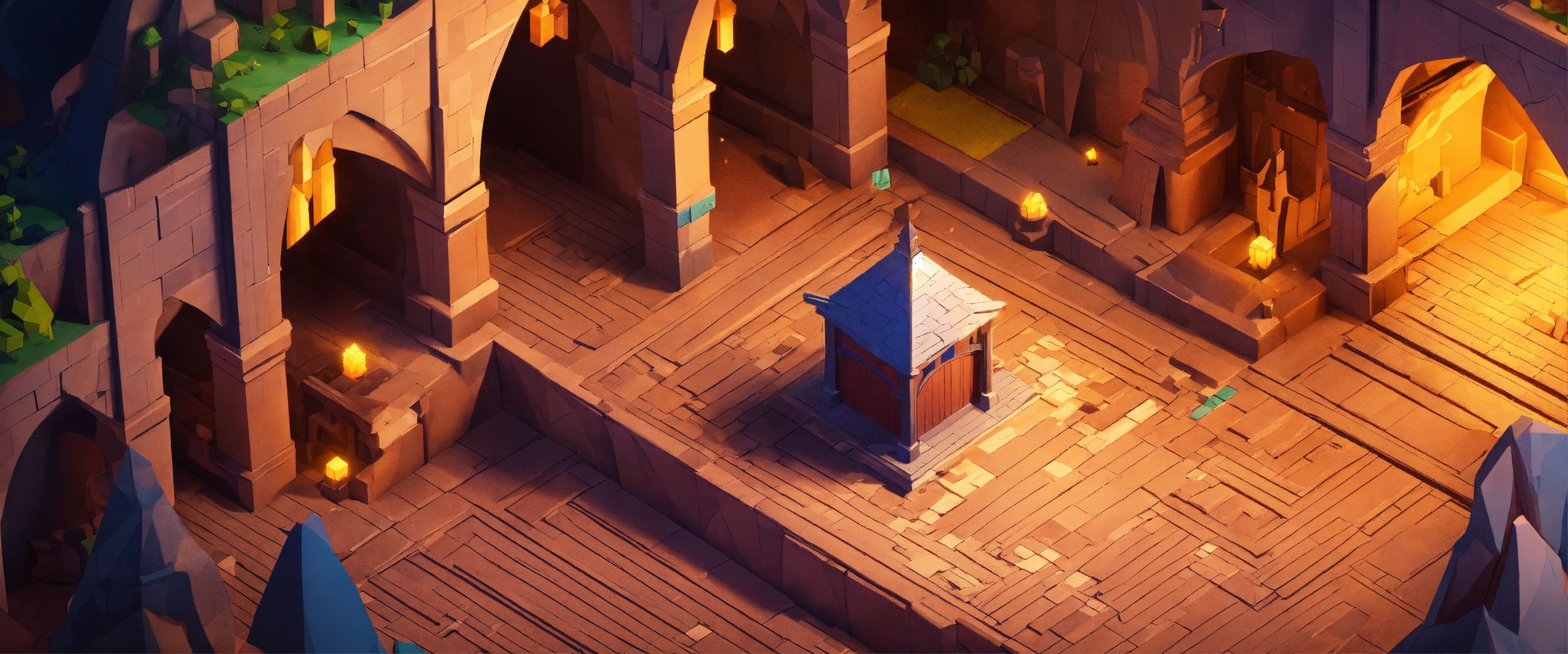 Lexica - A top-down isometric view, 3d low poly , inspired by monument ...