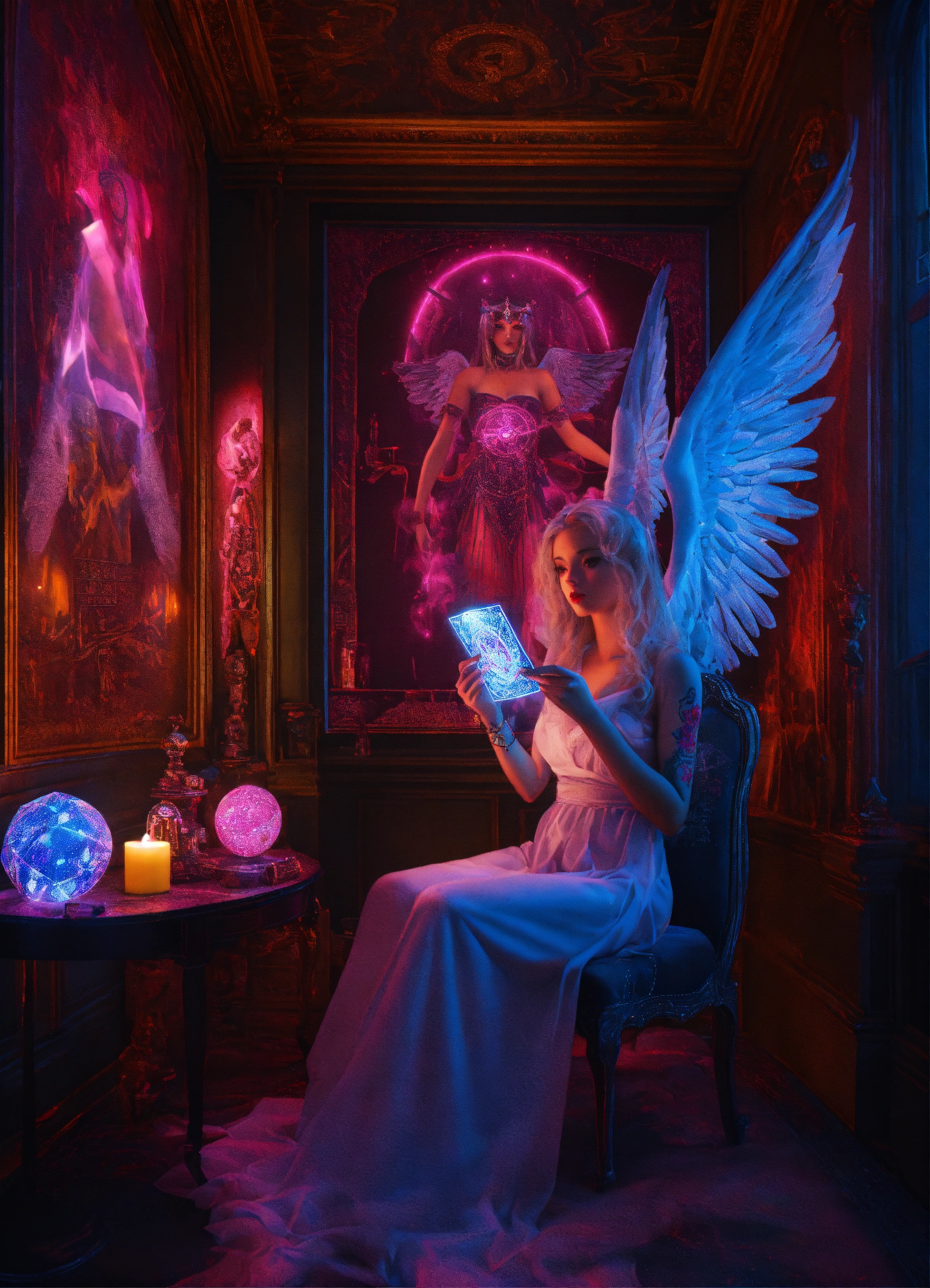 Lexica - Photorealistic 3D full body portrait, Clear Occult angel brain ...