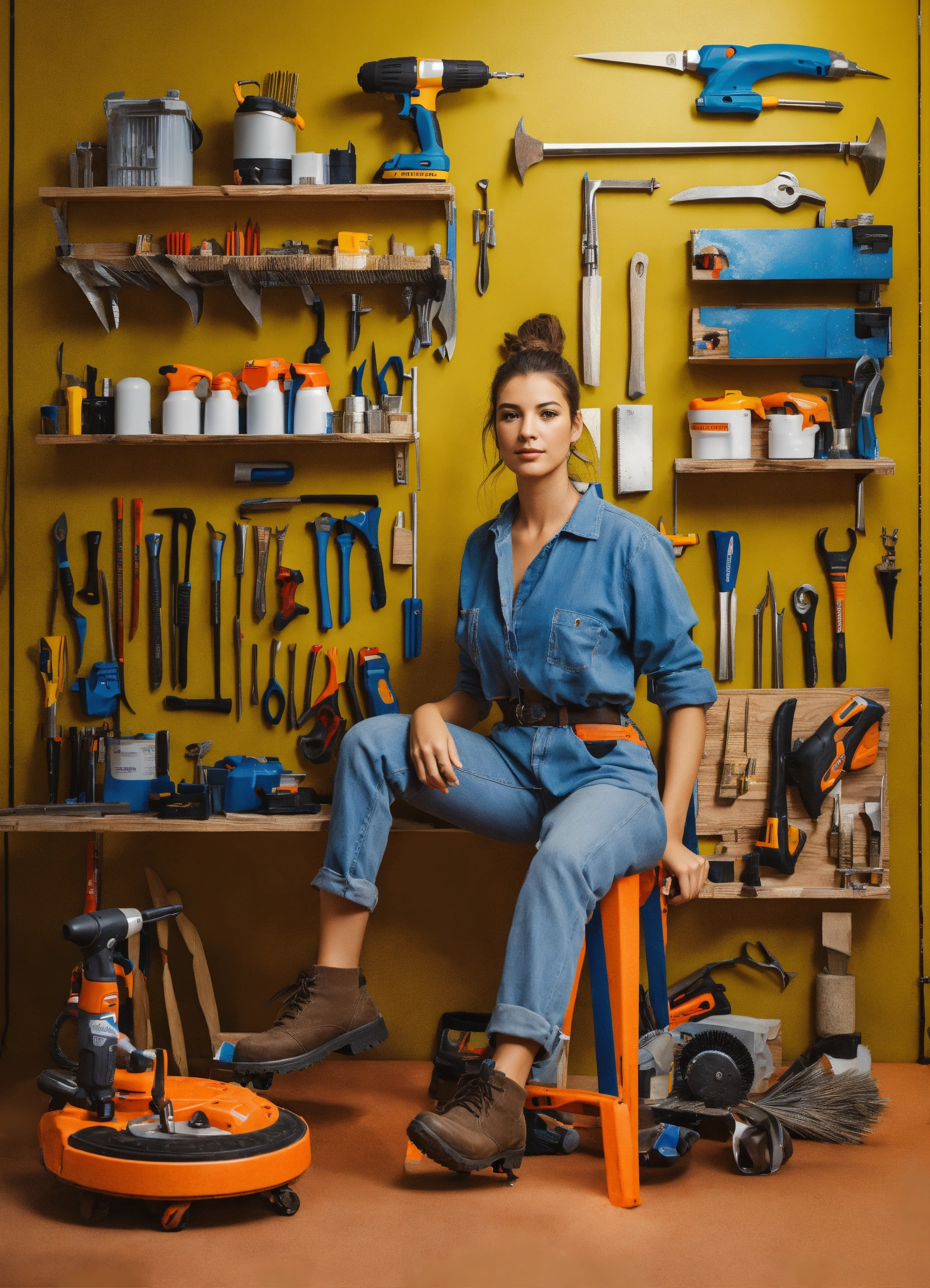 Lexica - DIY sales assistant in a DIY shop With tools and 3D art