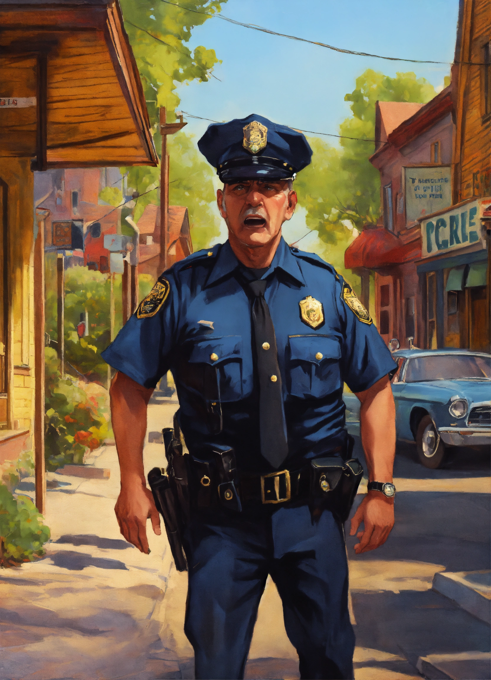 Lexica - Scared RANDOM unique expressive old SMALL-TOWN COP