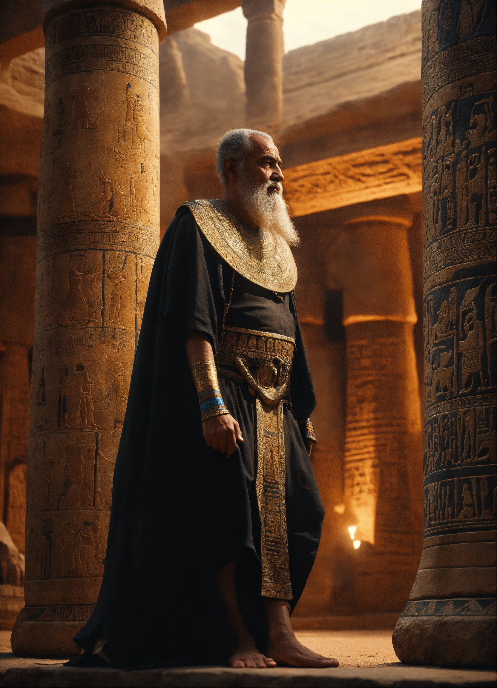 Lexica - An epic fantasy scene in ancient Egypt featuring an old ...