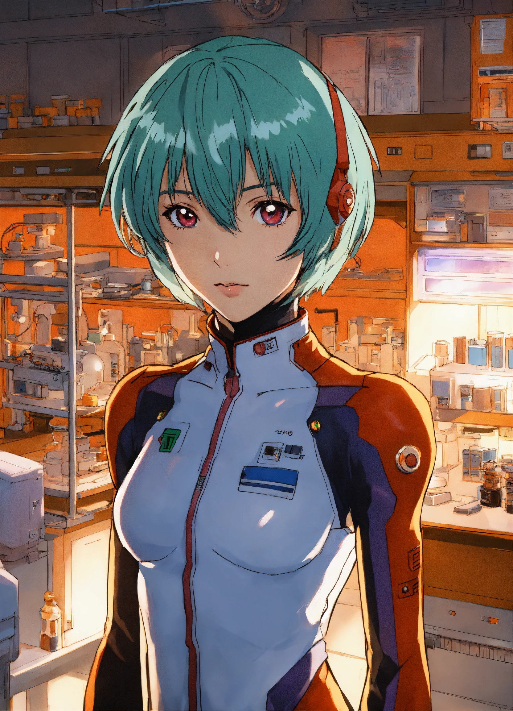 Lexica - Portrait of Rei Ayanami from Neon Genesis Evangelion, inside ...