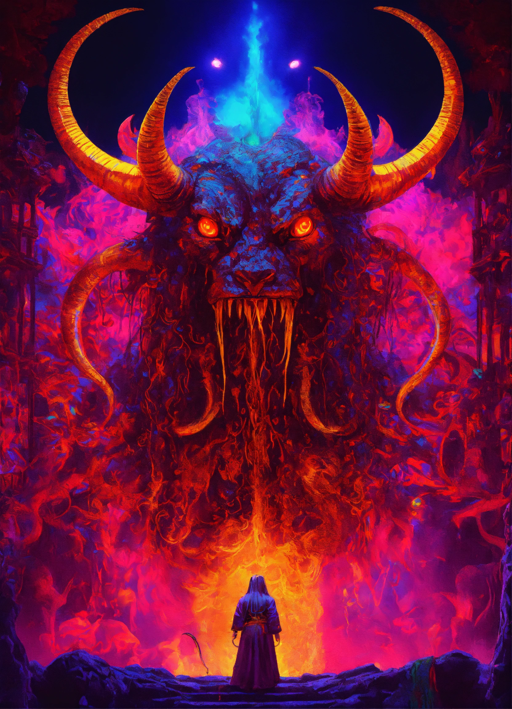 Lexica - Full body the grudge Bahpomet in Blacklight DMT demon ...