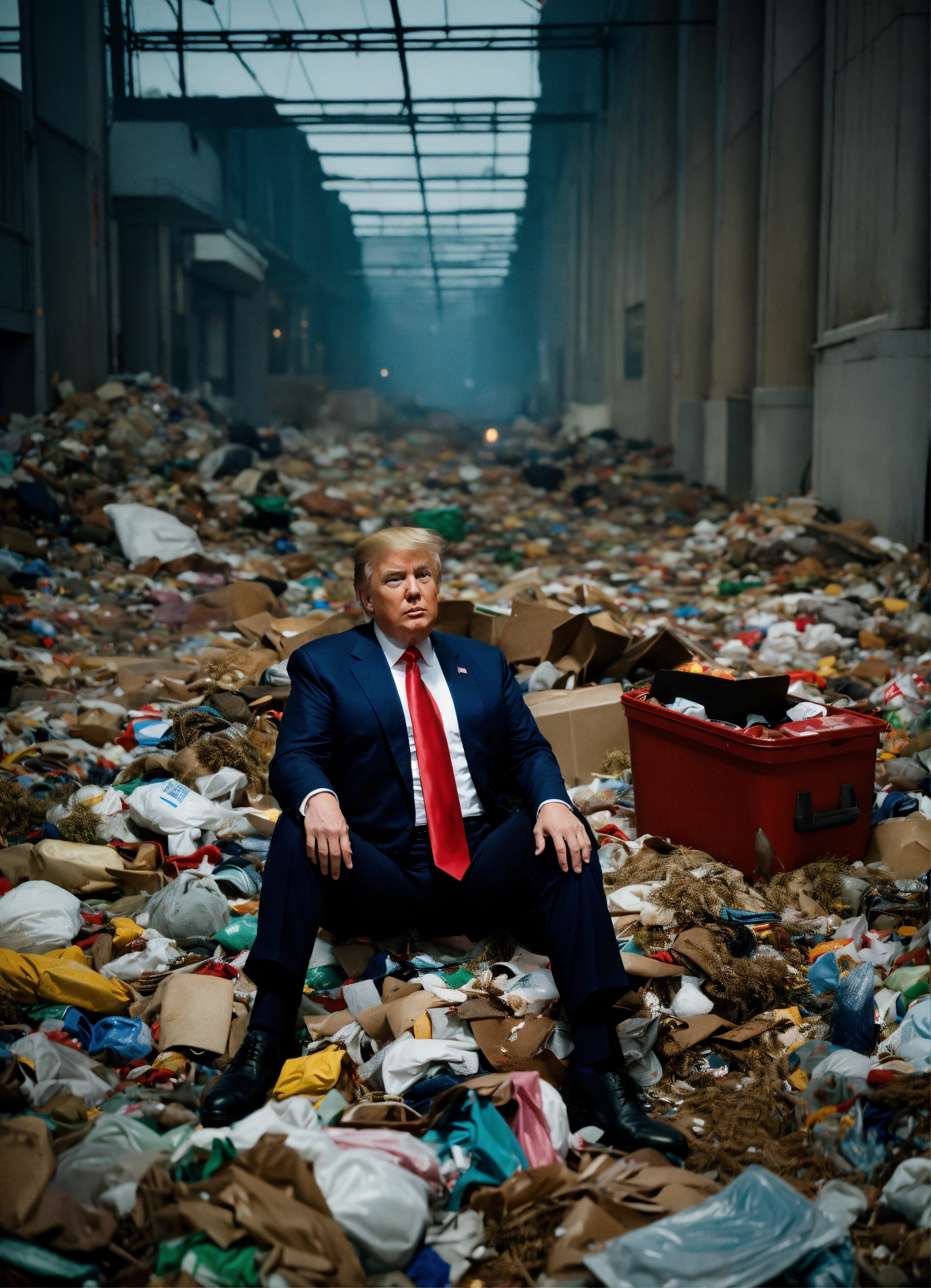 Lexica - Donald trump lying on pile of garbage, unreal engine, cozy ...