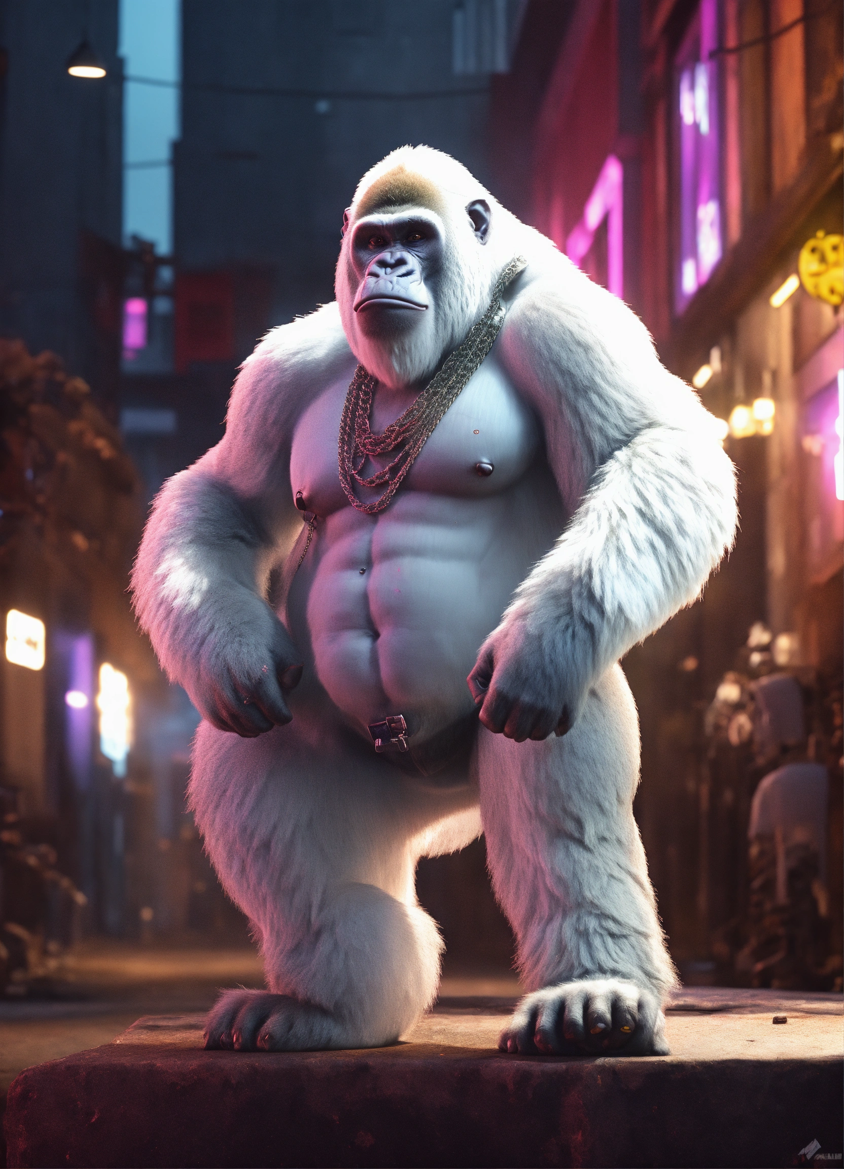 Lexica - A giant rapper white gorilla MC, cinematic lighting, high ...