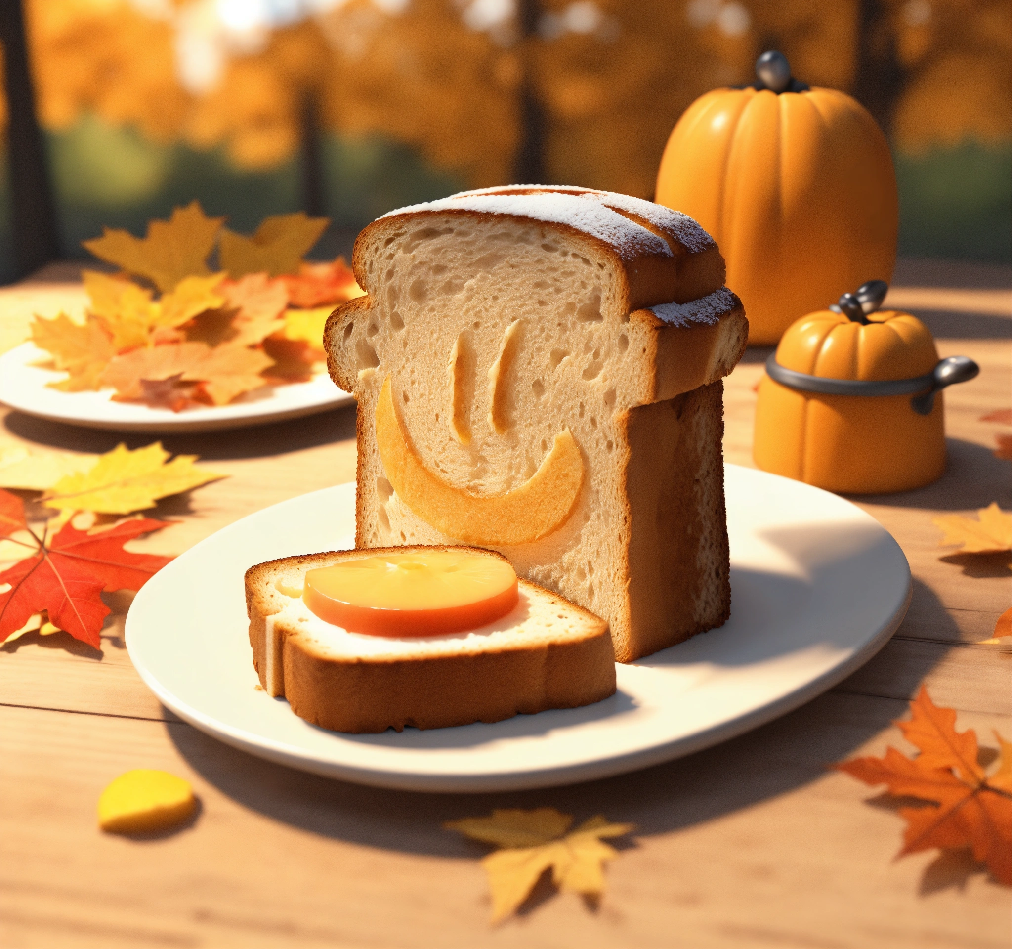 Lexica - Cartoon style toast with theme of november 3d animation style