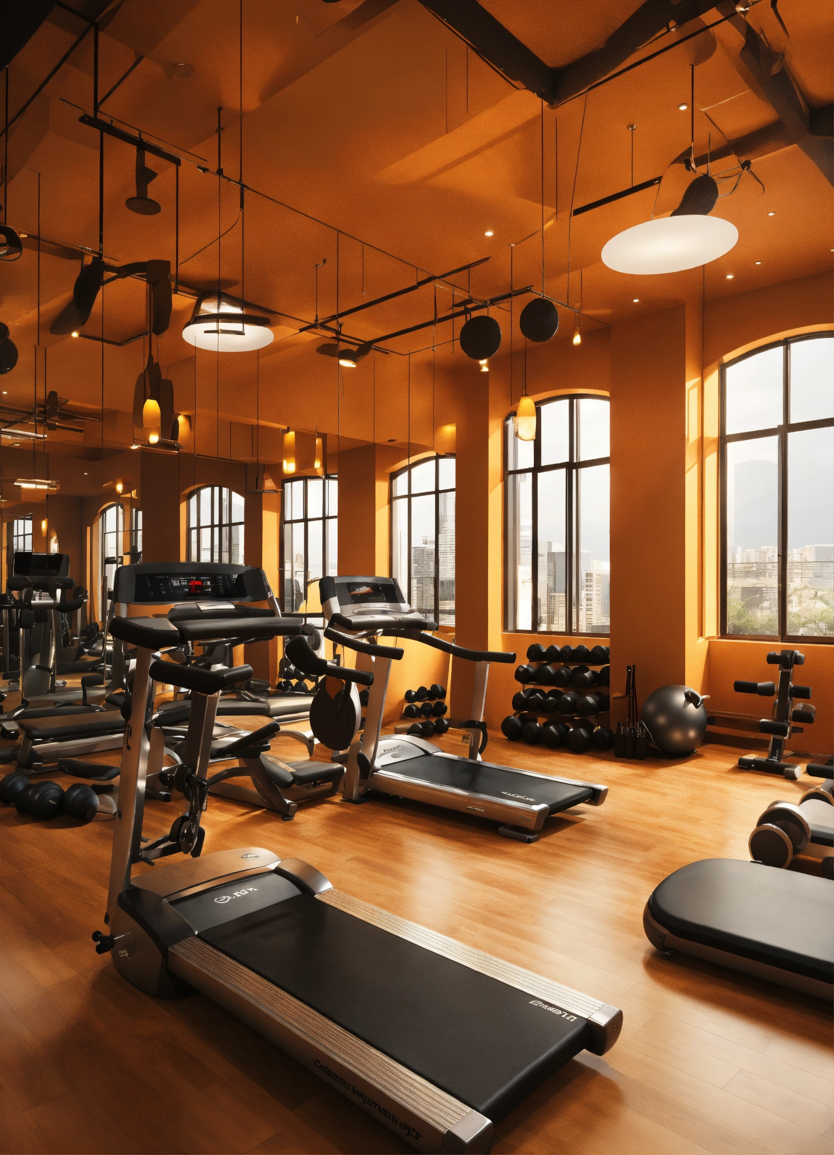 Lexica - Design of a gym with all heavy equipments and mirrors and good ...