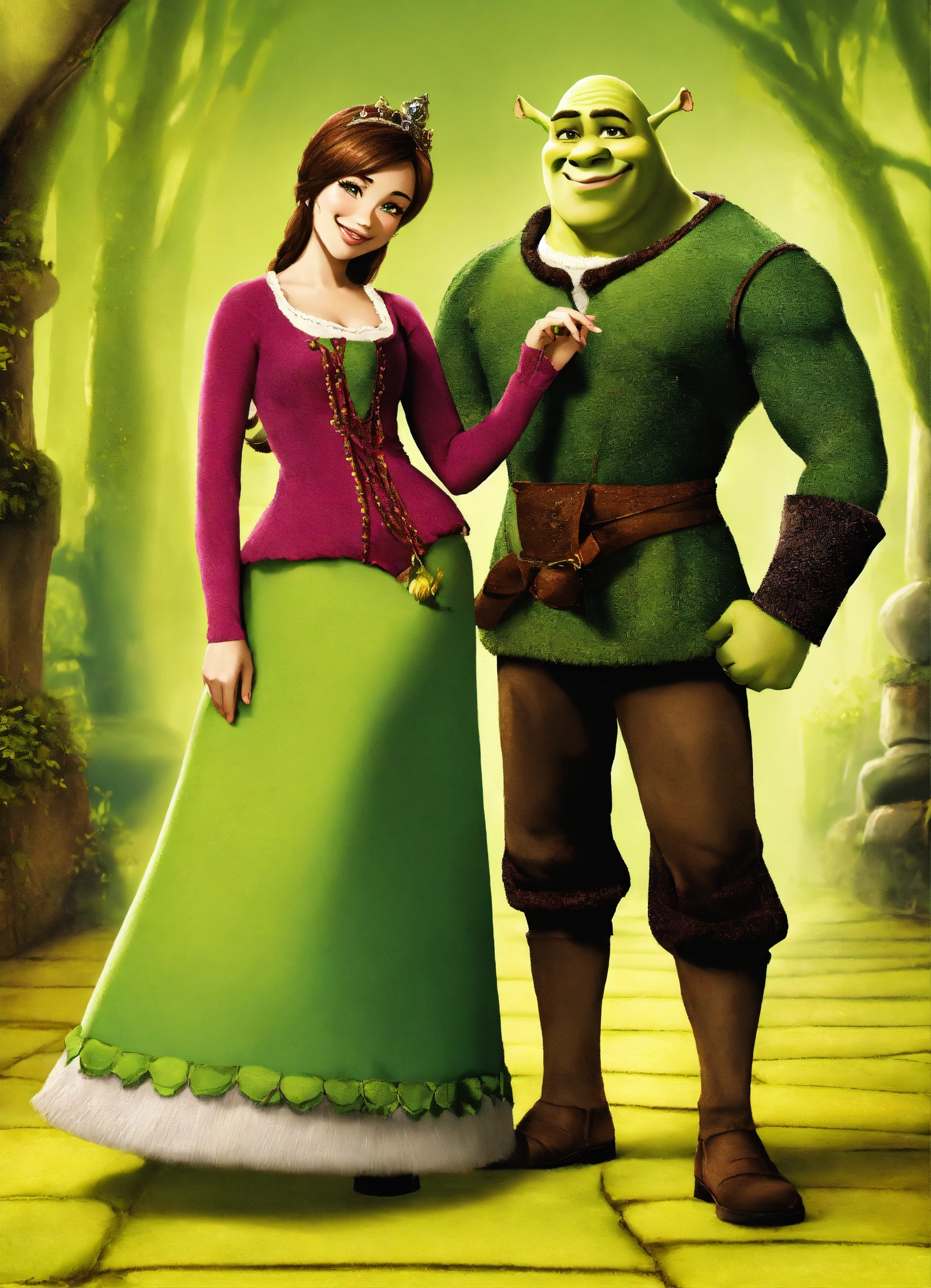 Lexica - Man and girl , style from Shrek, love
