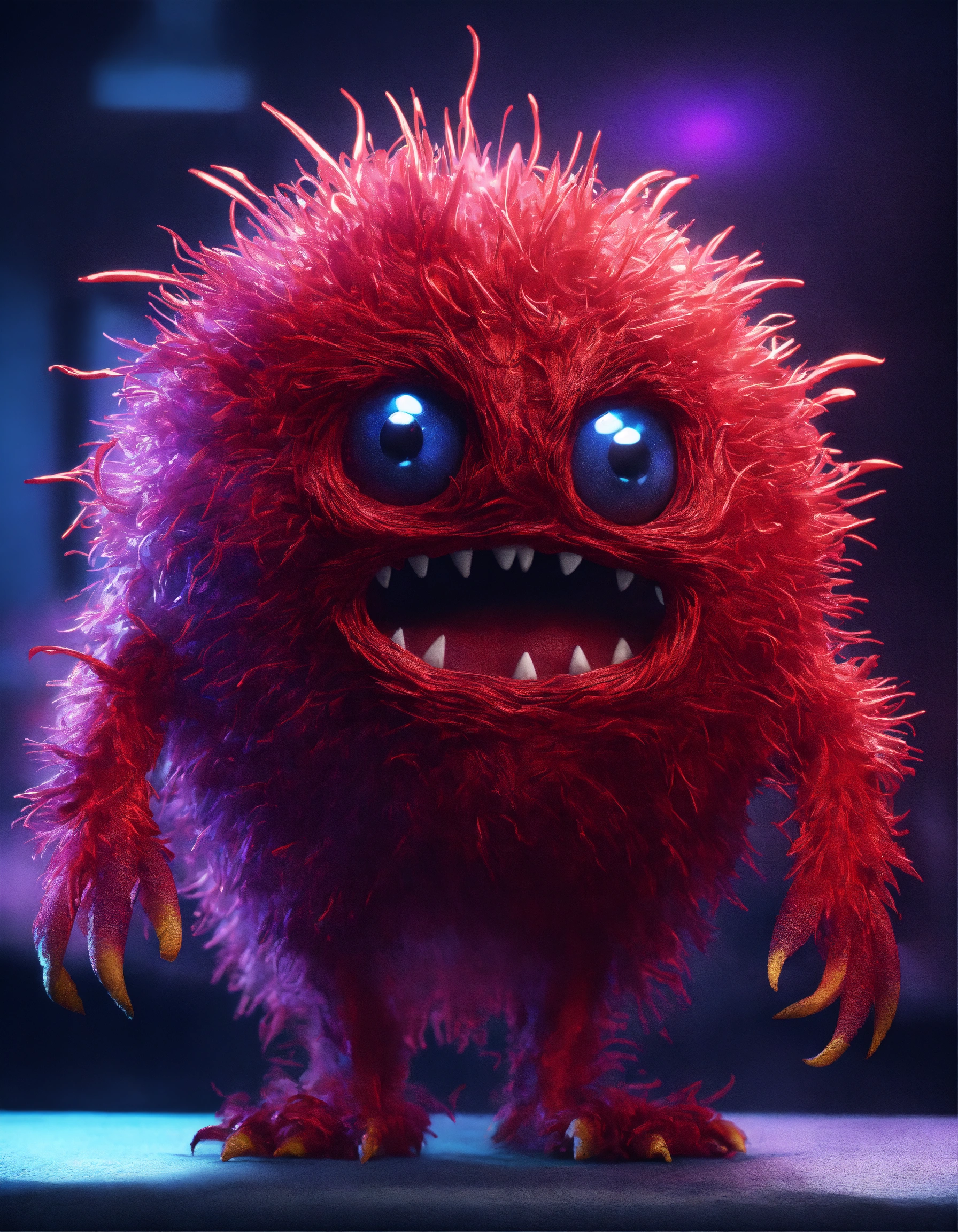 Lexica - CGI! scary looking red germ monster character. Highly detailed ...