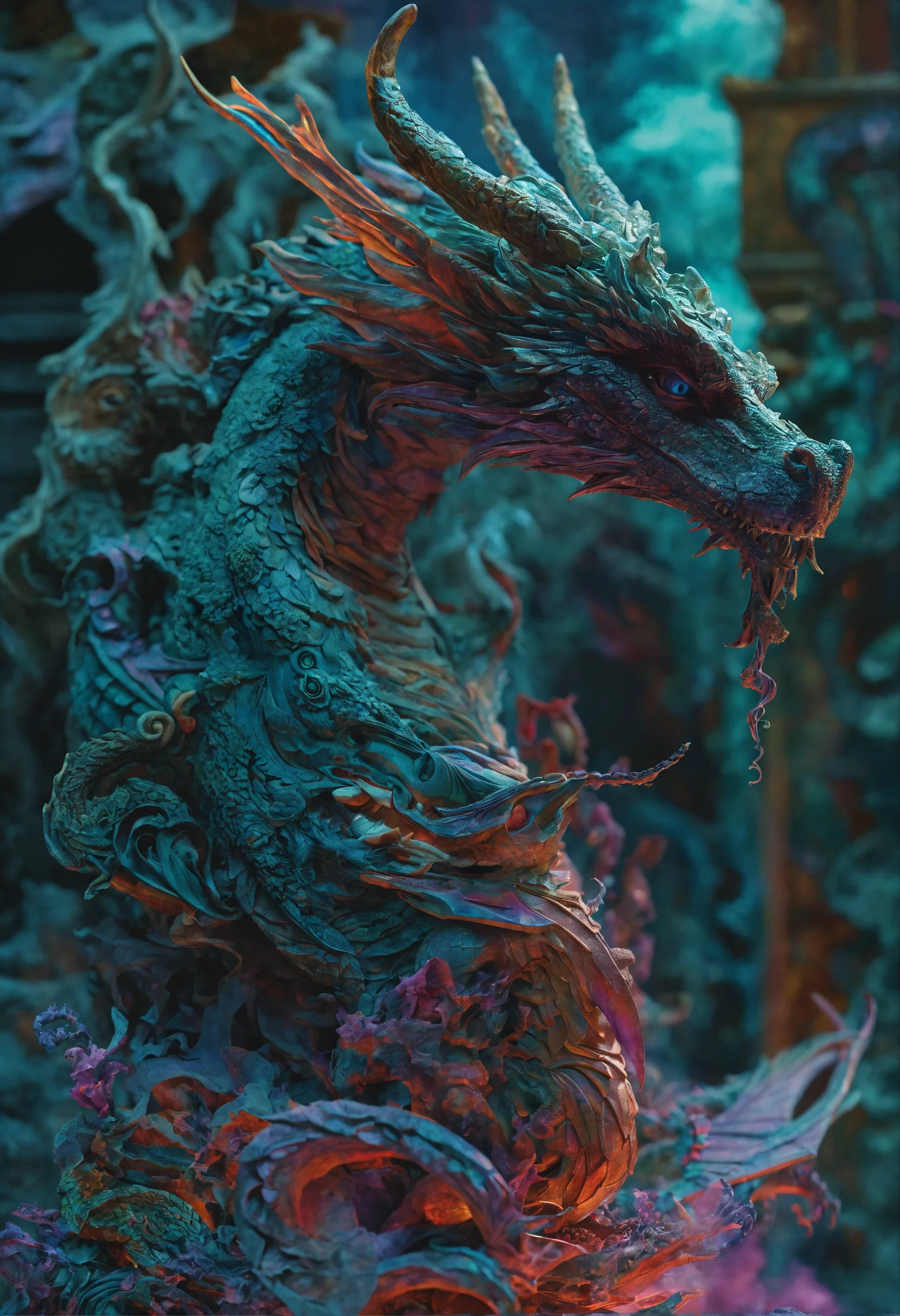 Lexica - Visually Striking Full Body Portrait, A Dragon With (Occultist ...
