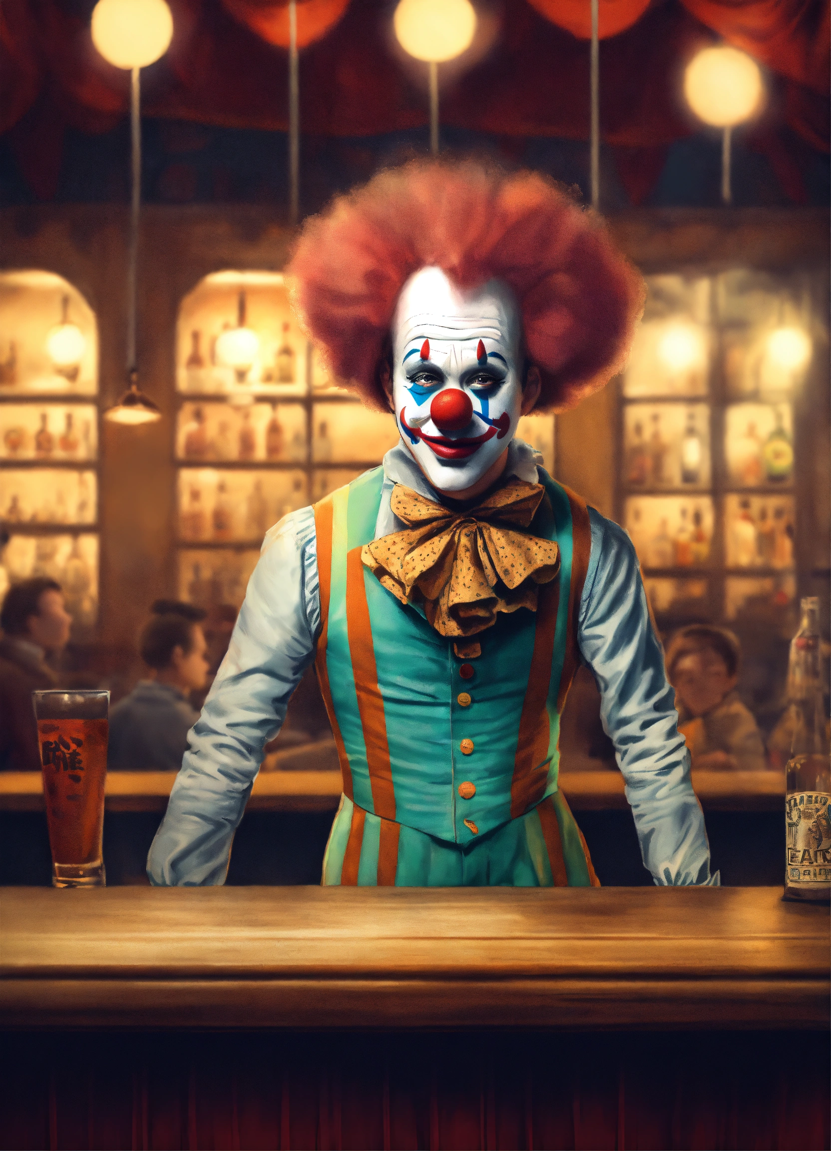 Lexica - Circus clown masking himself, the half-painted face, the clown ...