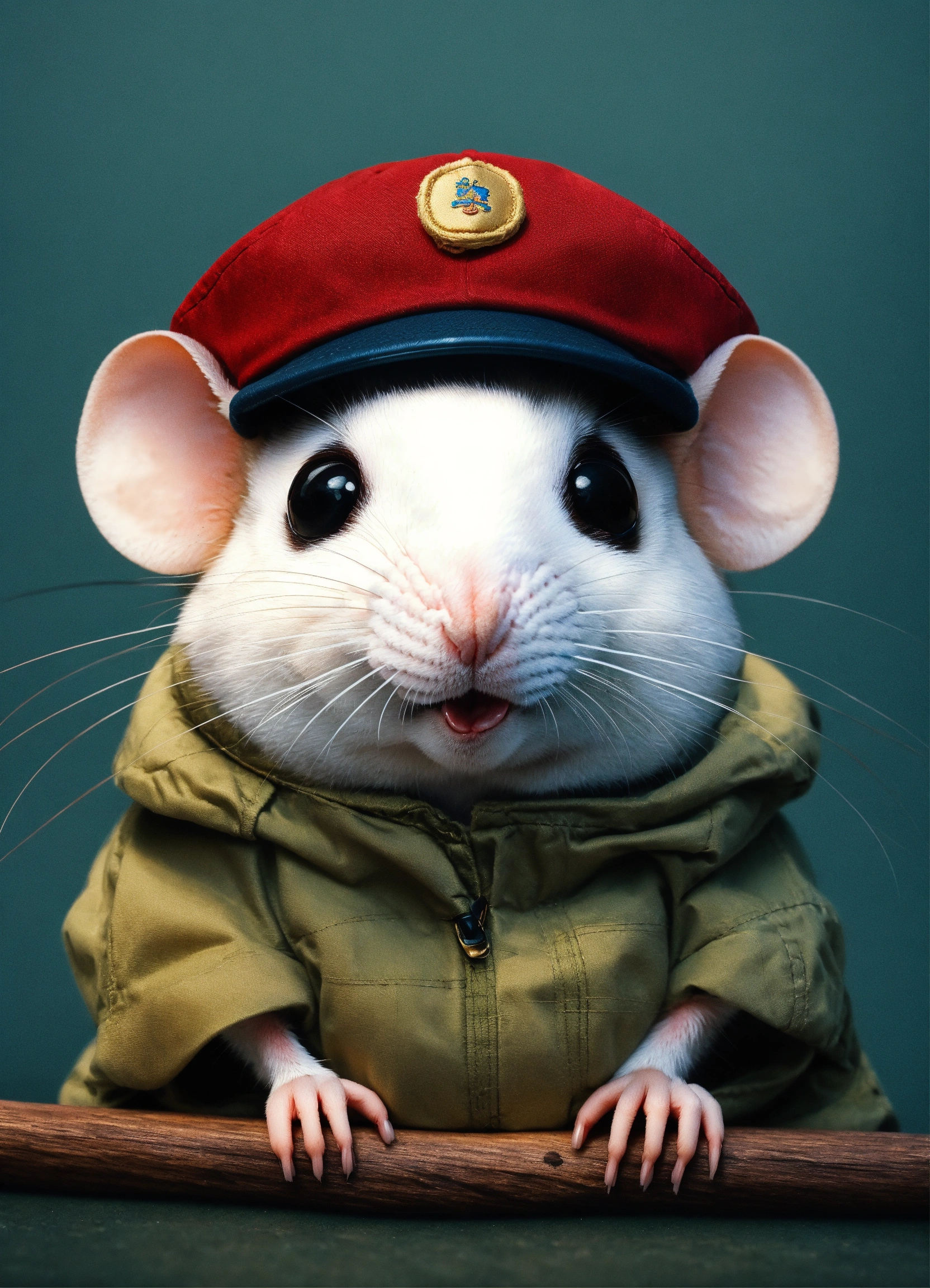 Lexica - A cute mouse wearing a cap