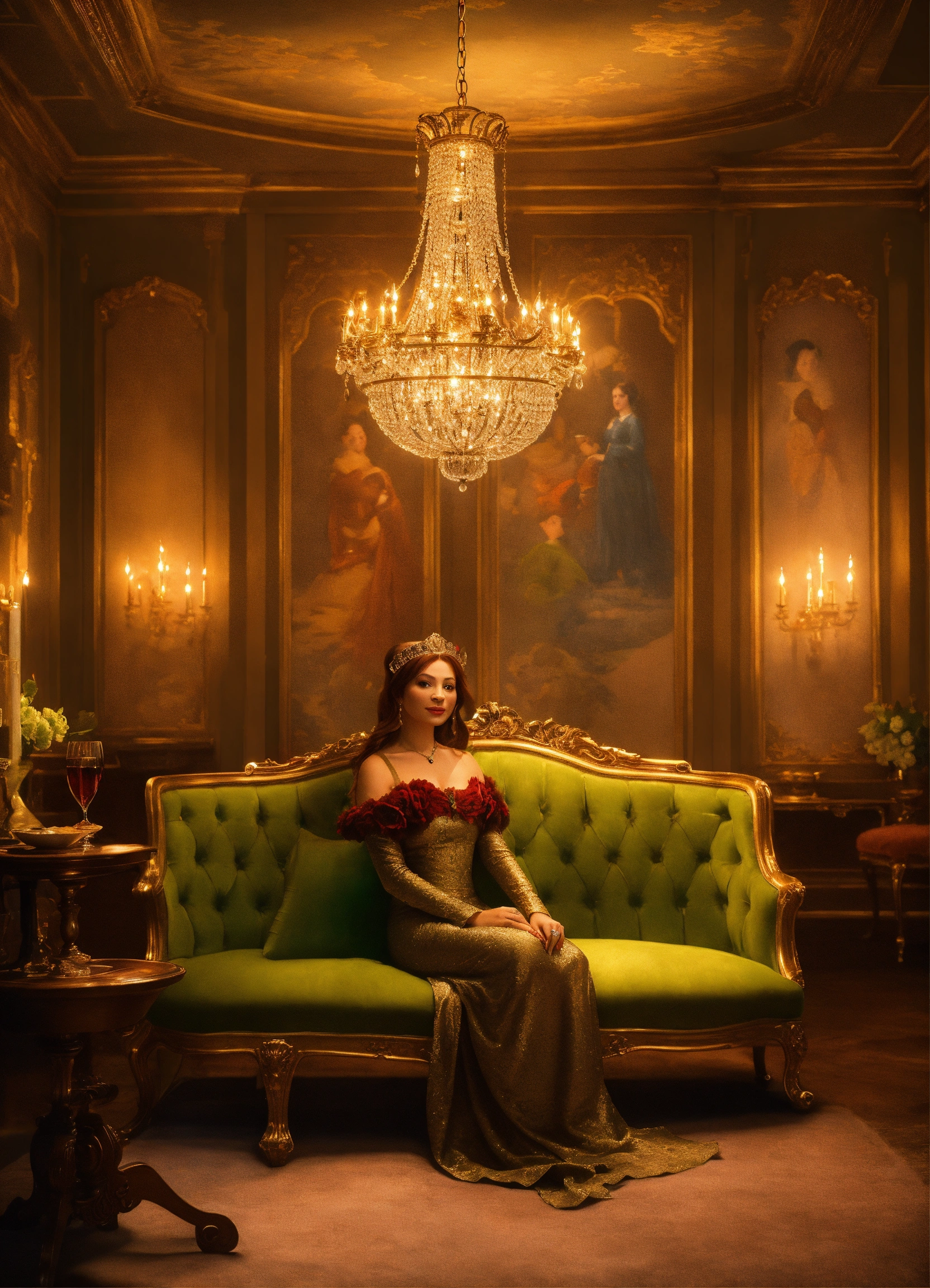 Lexica - A princess (Princess Fiona) sitting in a luxurious room ...