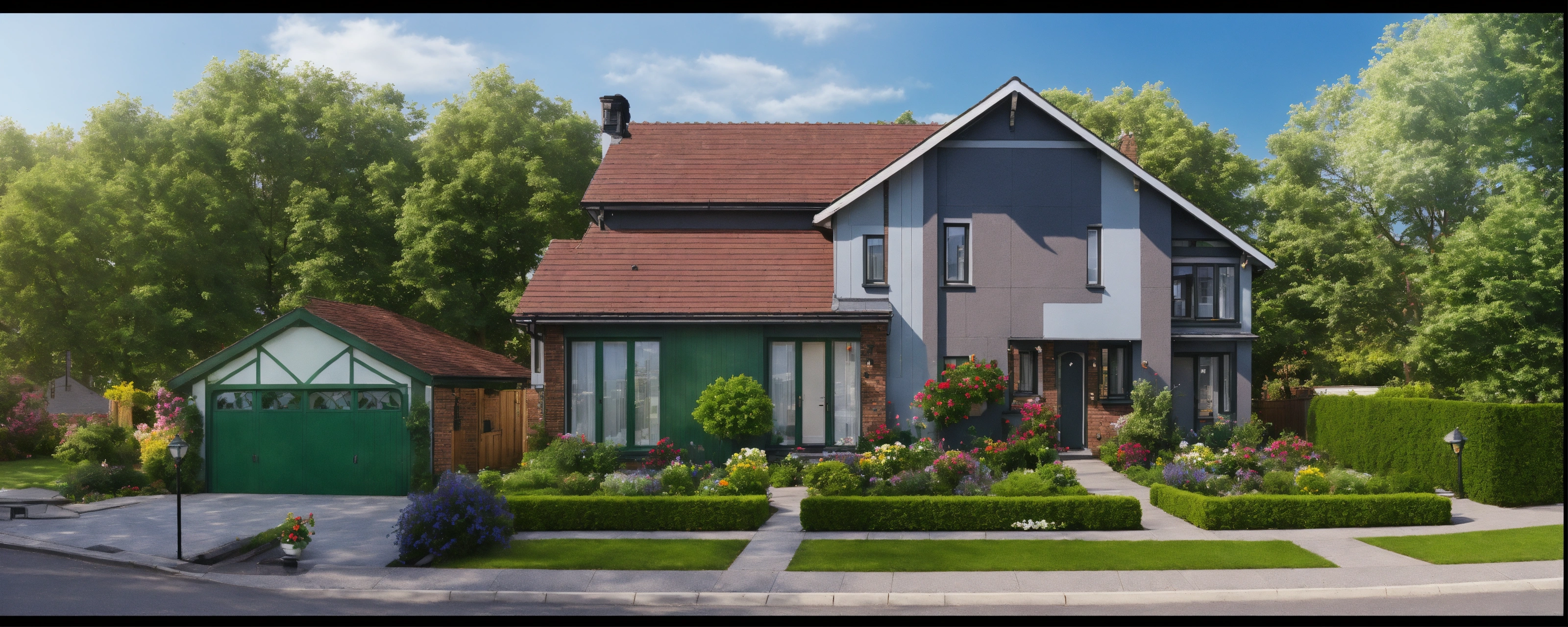 Lexica - I need an image of the facade of a typical middle-class house ...