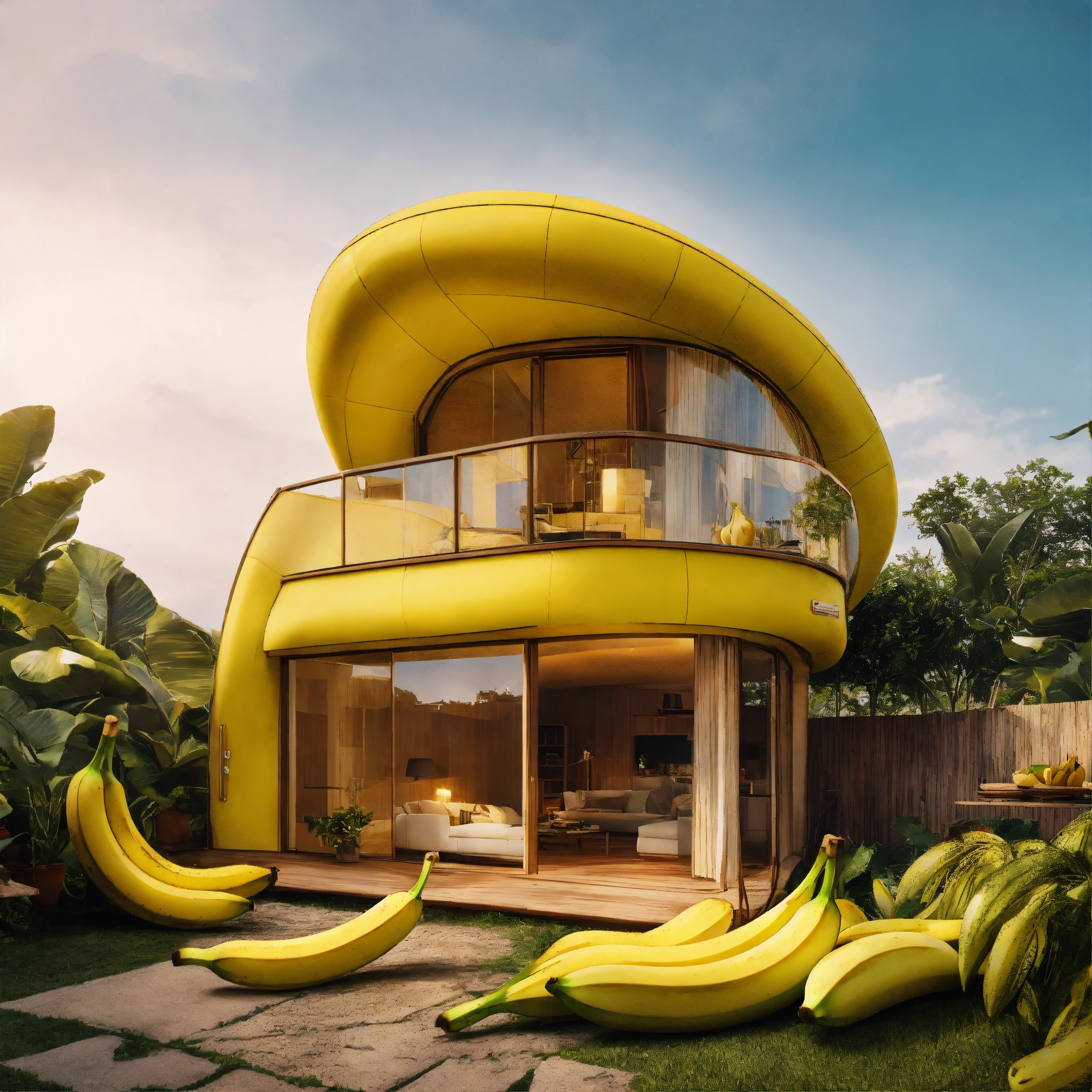 Lexica - Banana , banana house (banana1.2), yellow , house shape like a ...