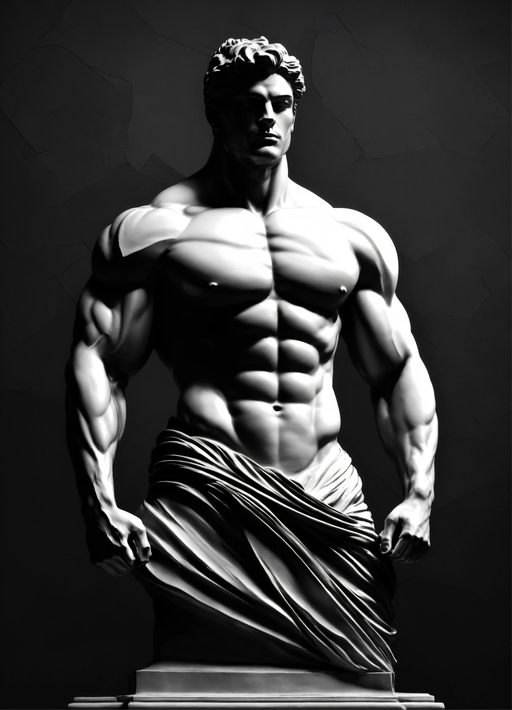 Lexica - Simple logo for a clothing Brand from a muscular Statue, the ...