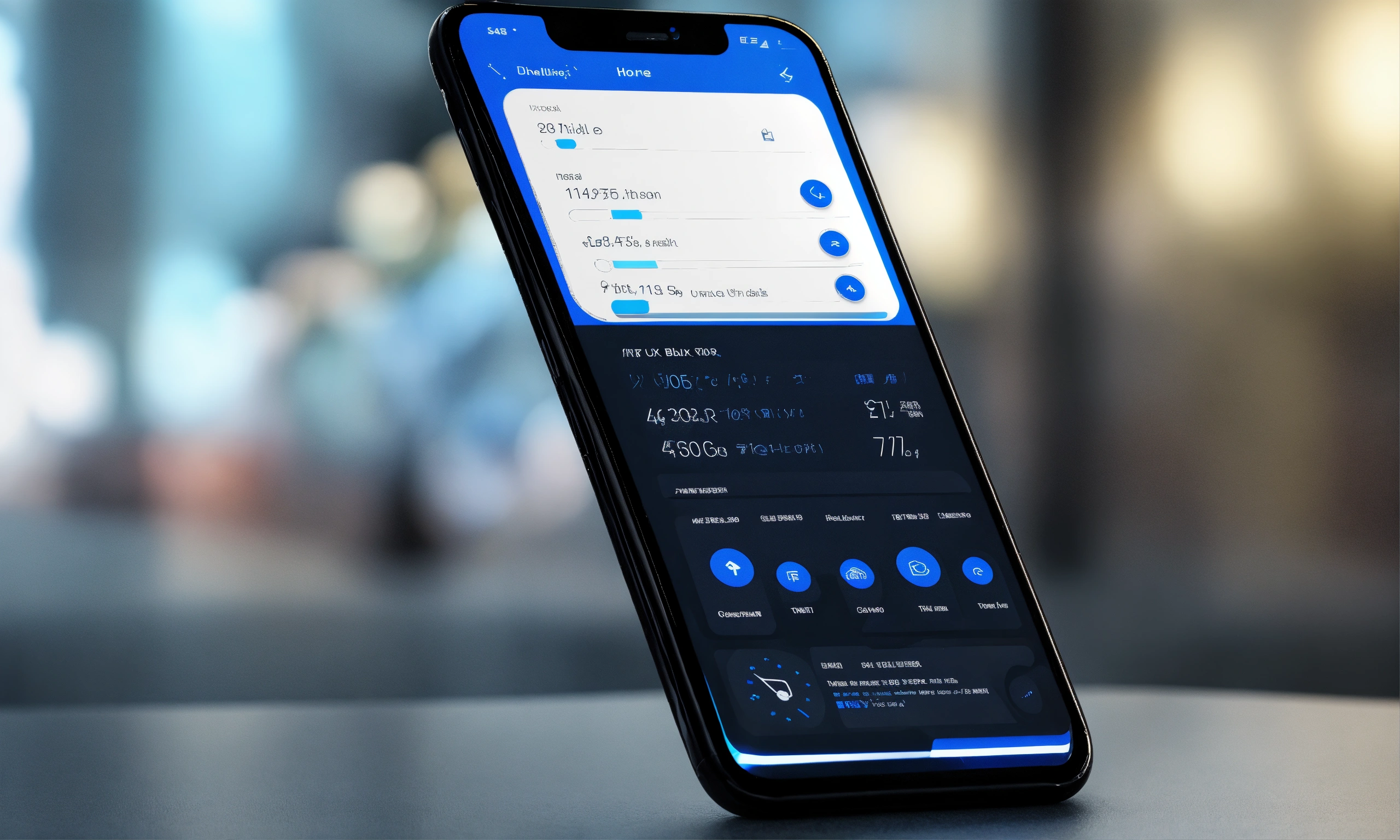 Lexica - Digital phone blue black ux/ui