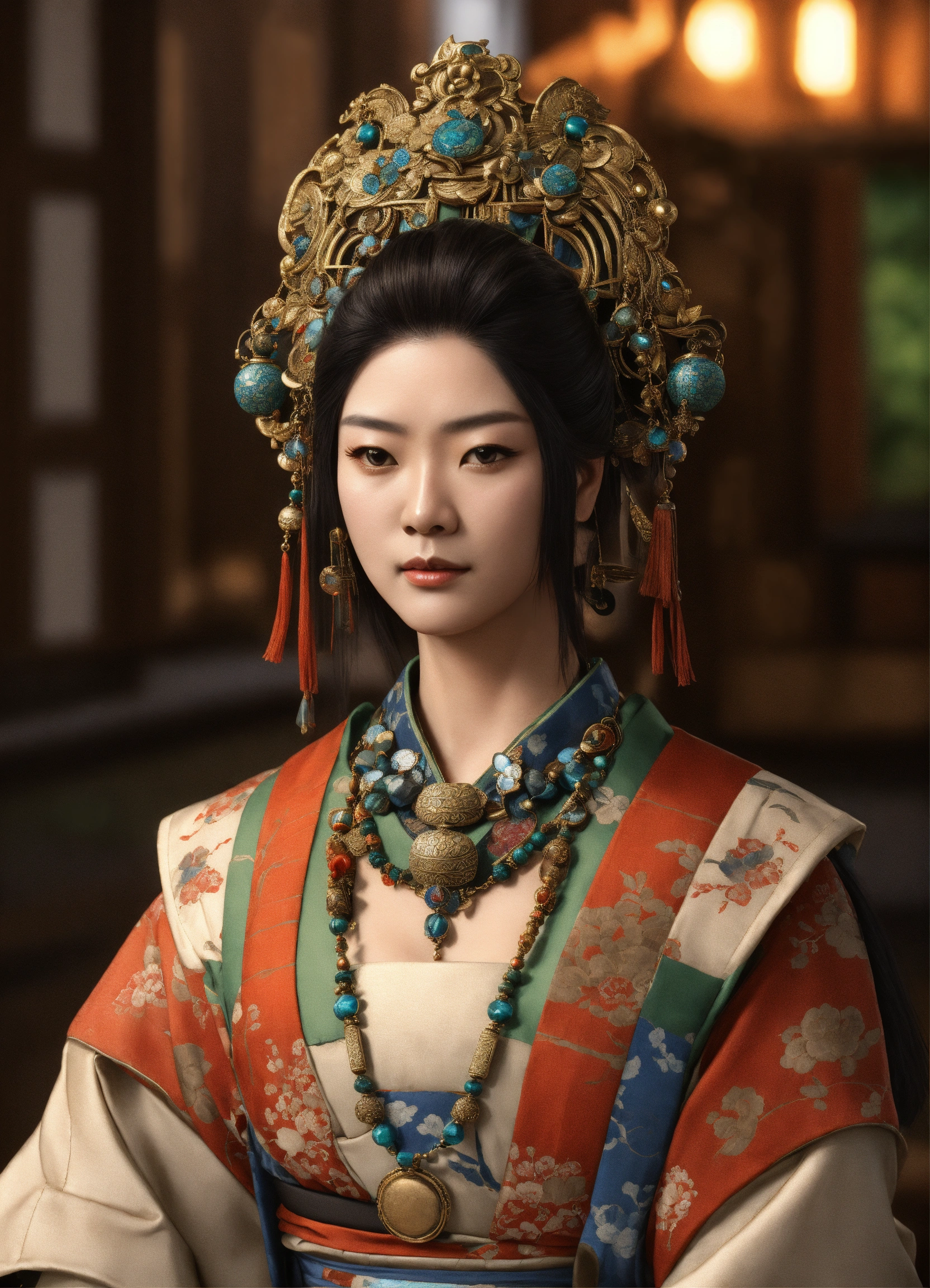 Lexica - Edo period necklace, Ford Hallam Style, Shibuichi, Shakudō, iron, highly detailed ...