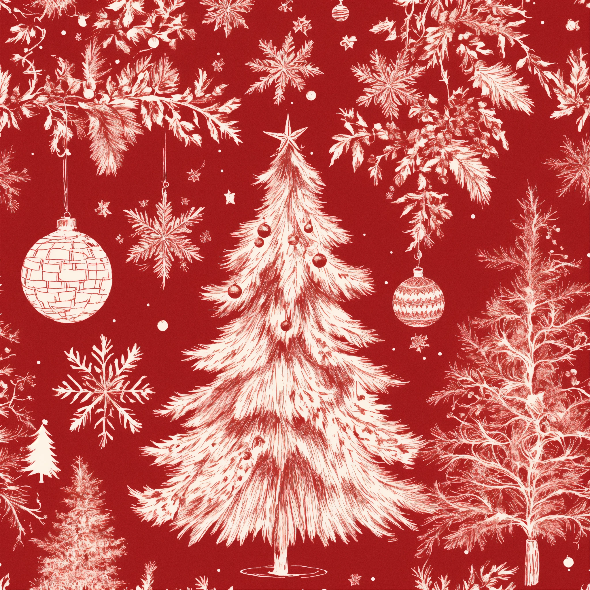 Lexica - Create seamless repeating Christmas toile pattern. Traditional ...