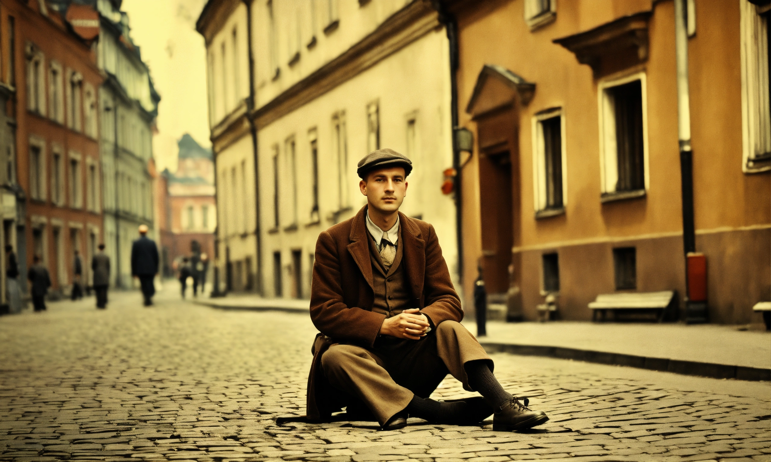 Lexica - Poland poor man age 30,1920-1930 on streen in Warshaw. Retro ...