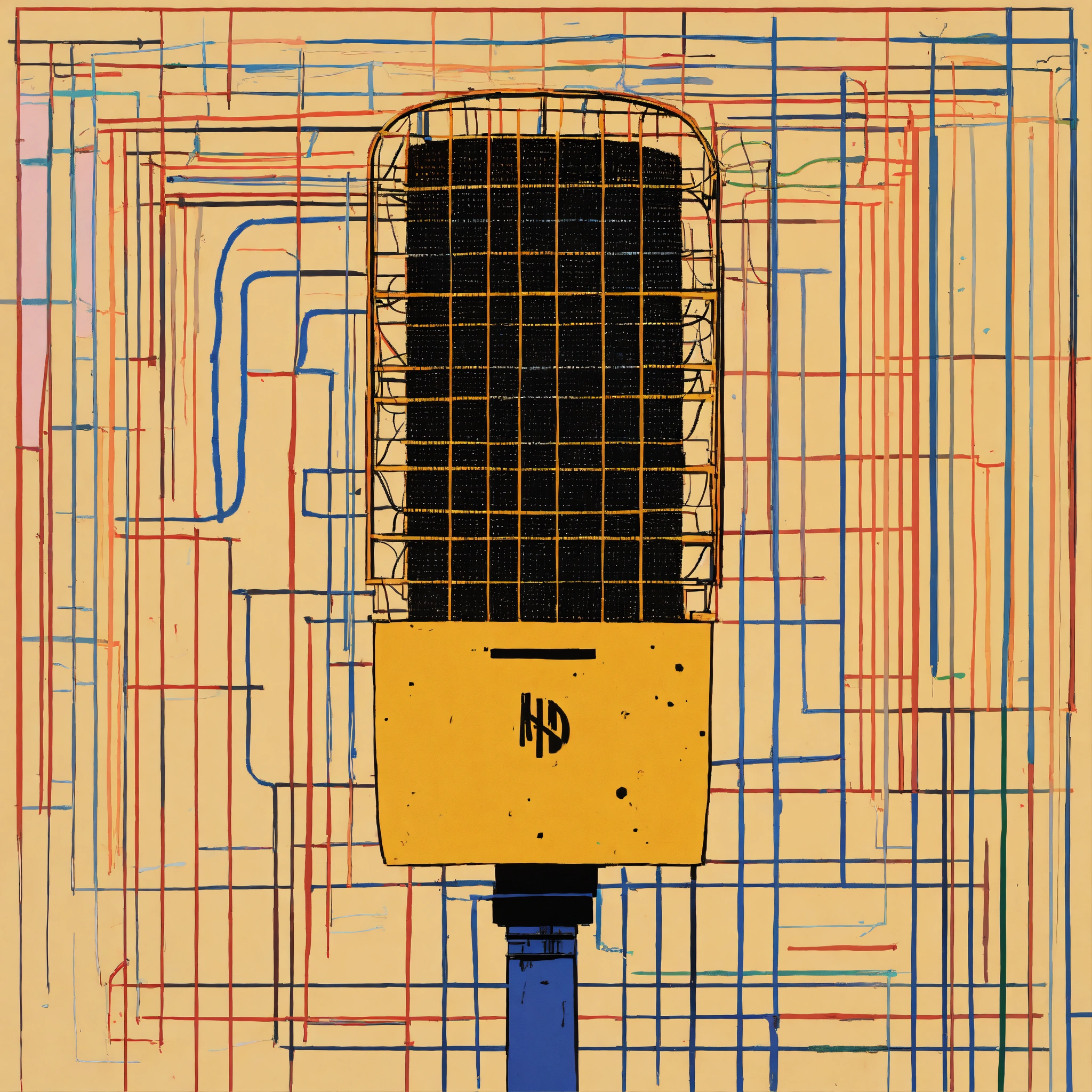 Lexica - Minimalistic painting of a microphone using lines and ...