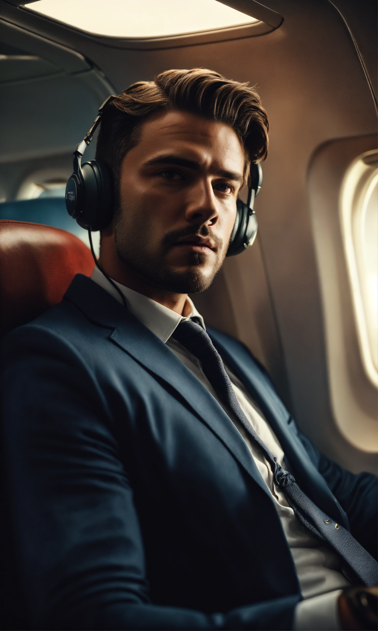 Lexica - Cinematic photo handsome man on a plane realistic details ...