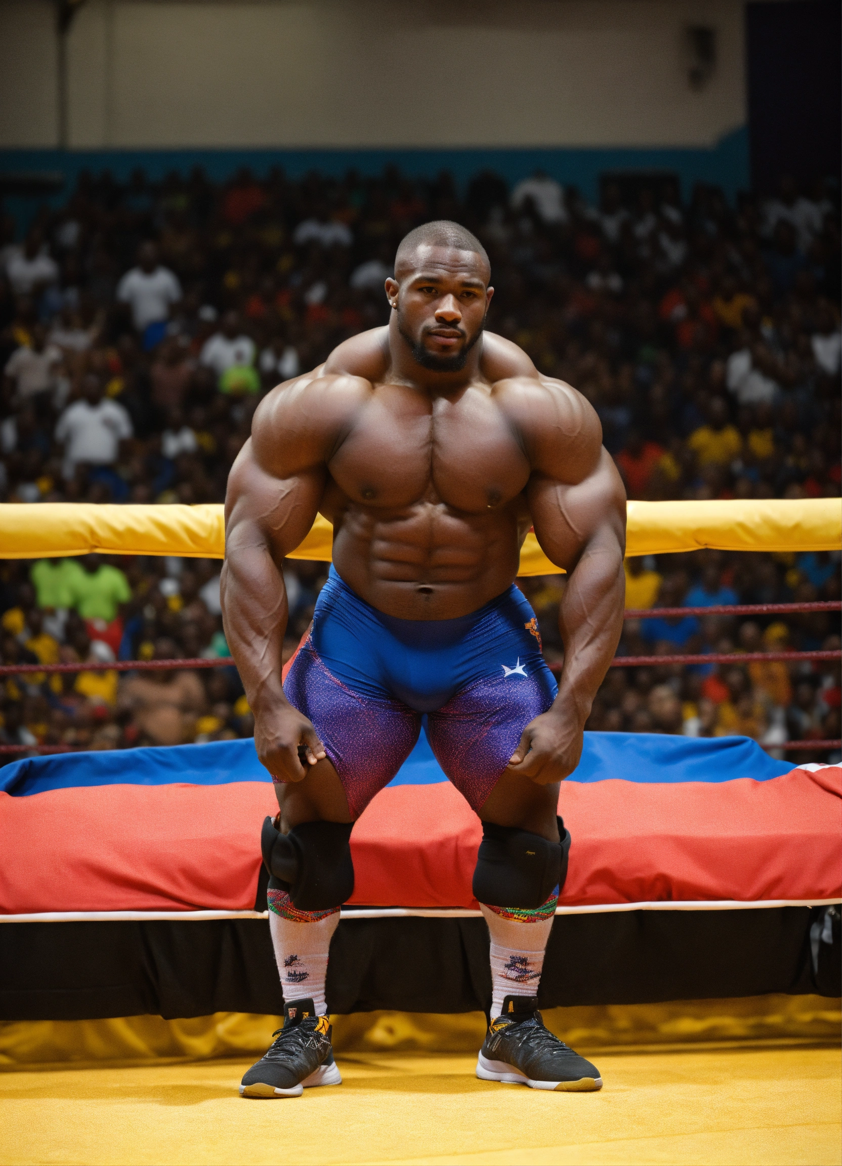Lexica - 30-year-old wrestler with big muscles, bodybuilder, Gambian, big