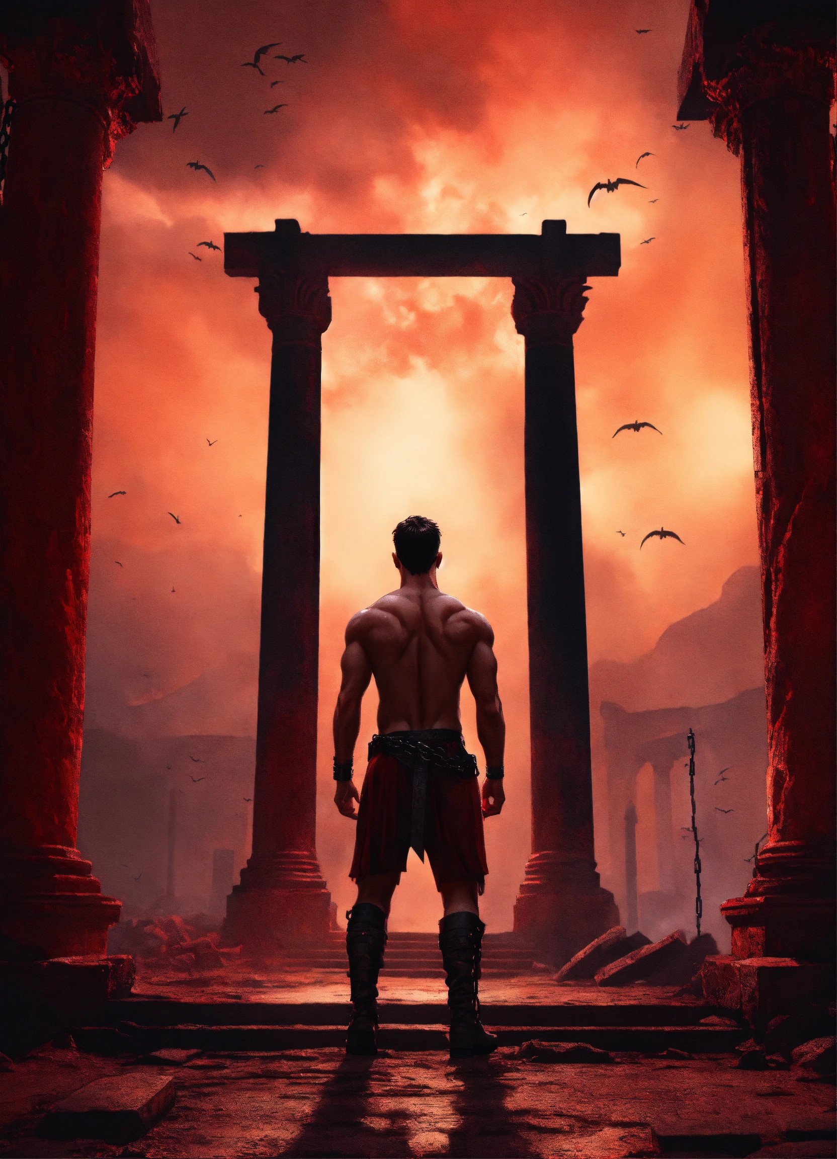 Lexica - Front facing short dark hair strong muscular prisoner, white ...