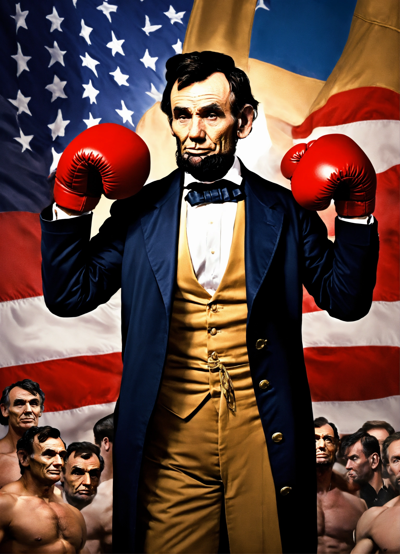 Lexica - Abraham Lincoln boxing Donald trump