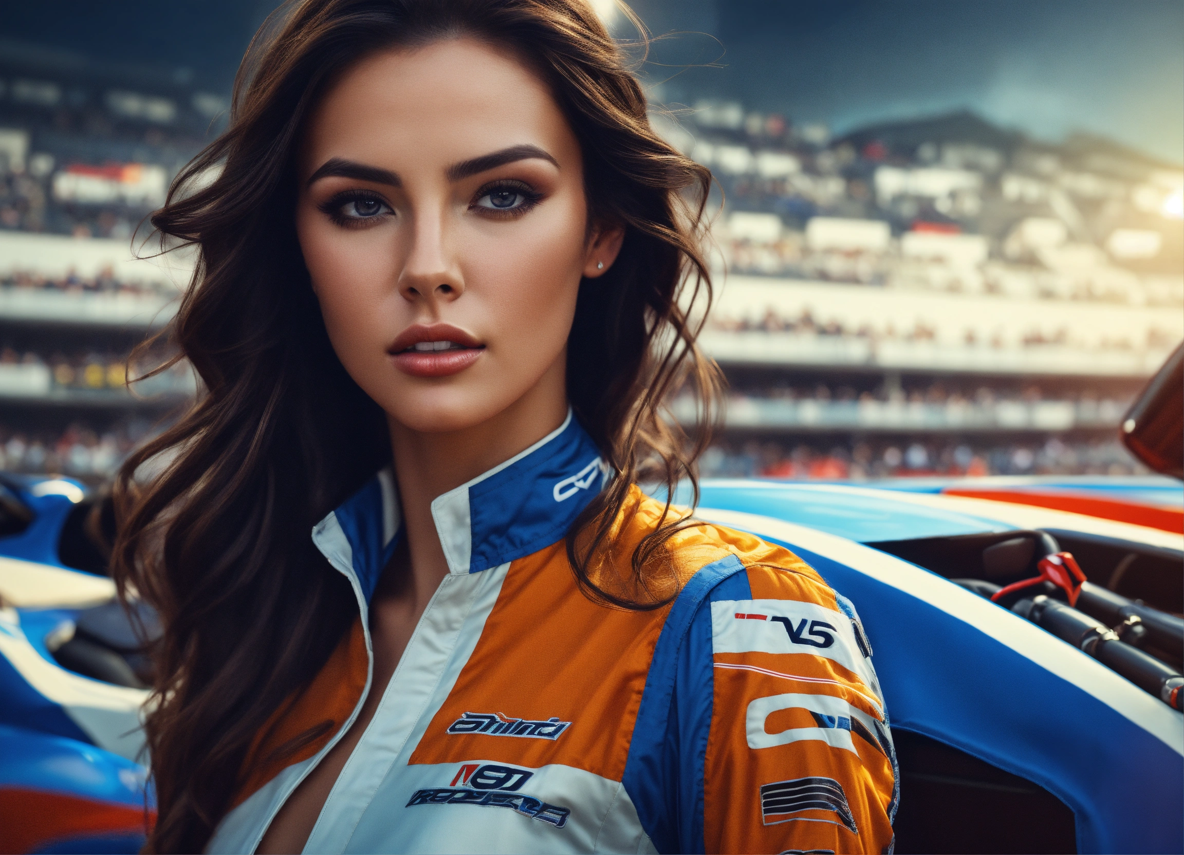 Lexica - Digital art and photorealistic picture of a Stunning brunette looks like at the ...