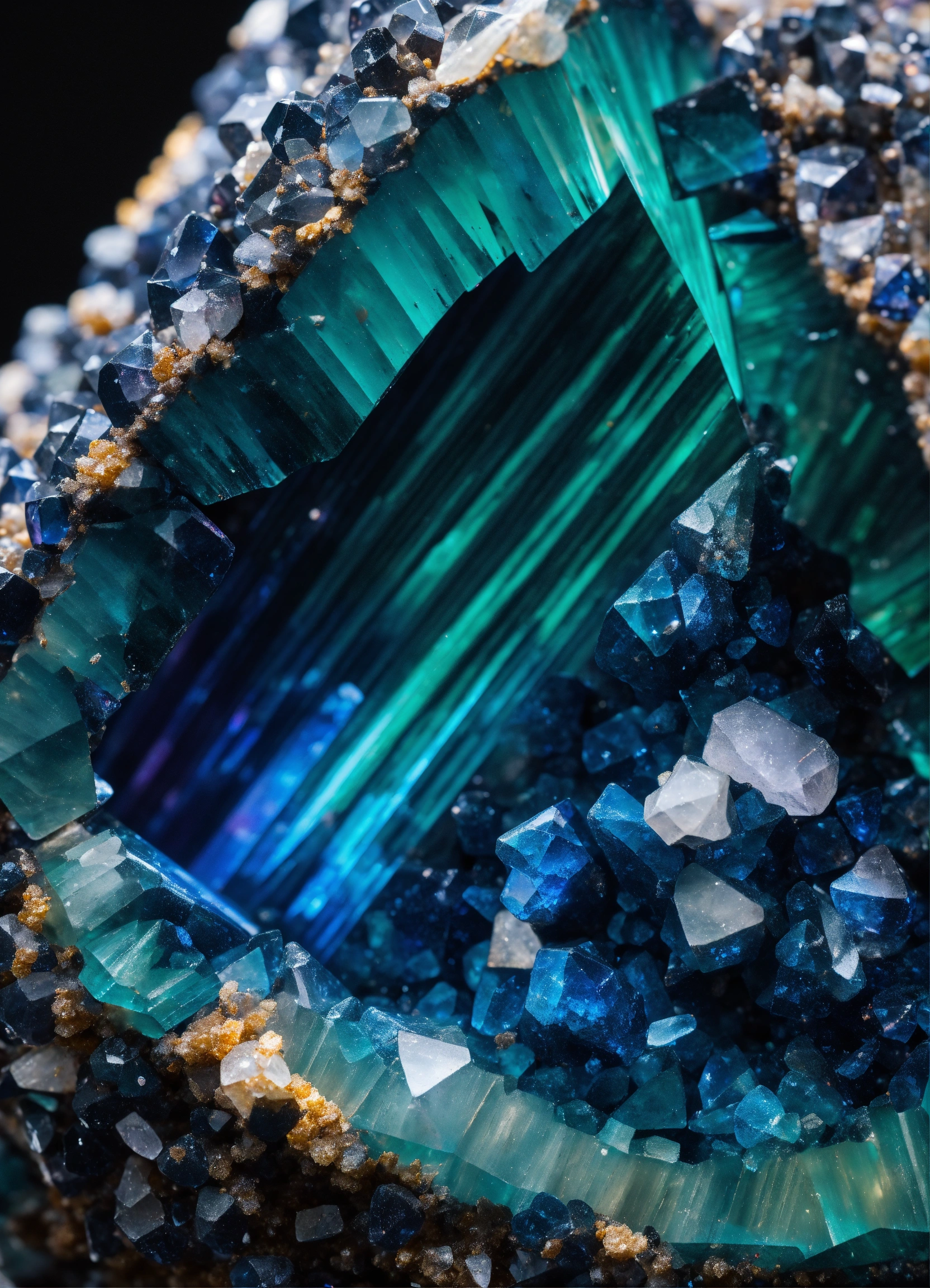 Lexica - A close-up view of a Merlinite crystal in 4k ultra hd