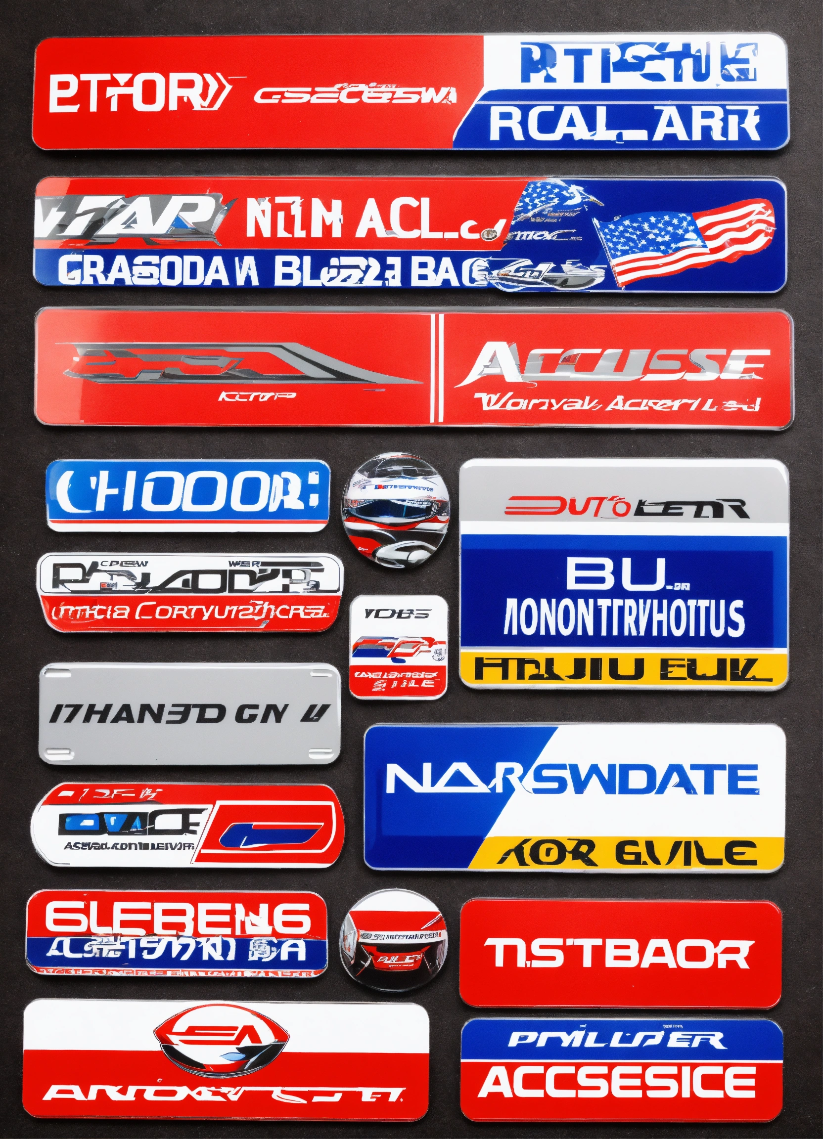 Lexica - Car badge access sticker for motorsports venue, red, white and ...