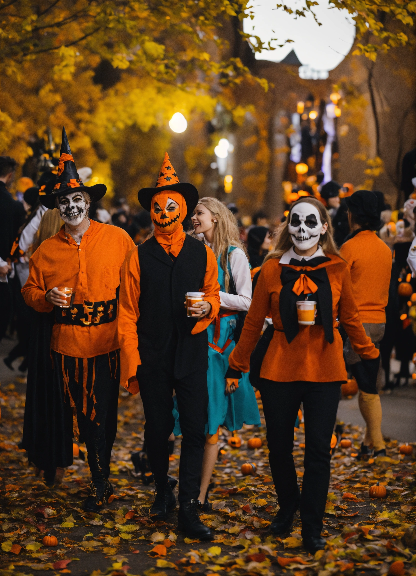 Lexica - People celebrating halloween