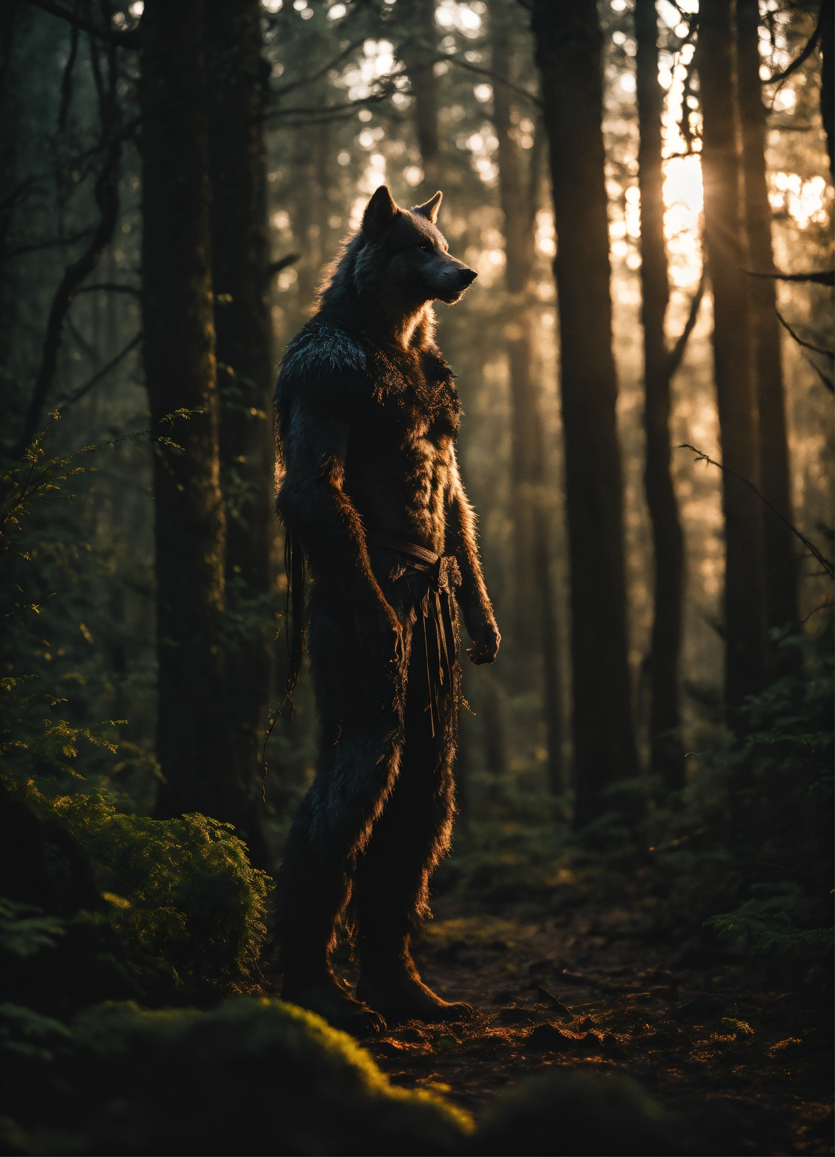 Lexica - Skinny, gaunt, werewolf, ribs, moody lighting, night, in a ...