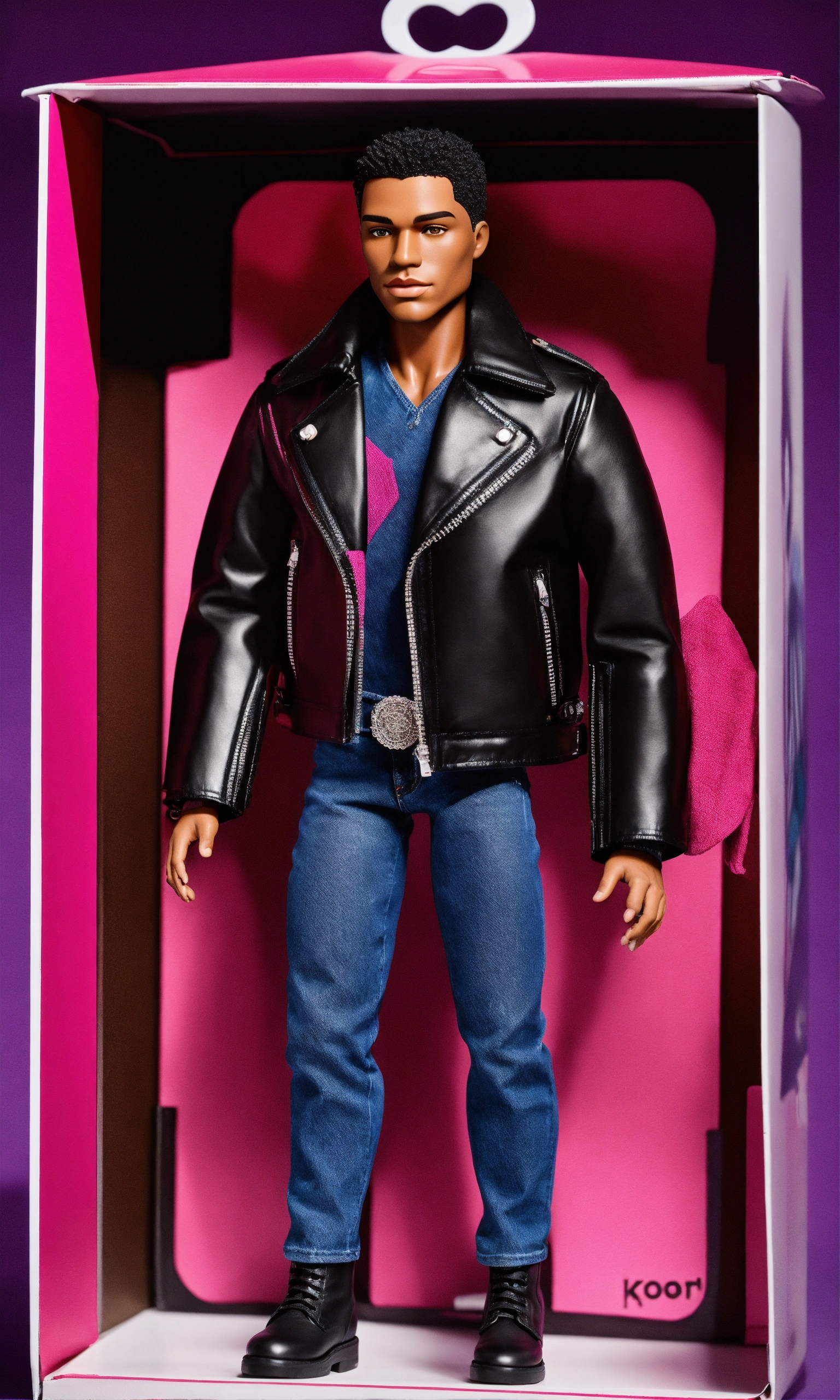 Lexica - Design the packaging for a Ken doll in a stylish, black ...