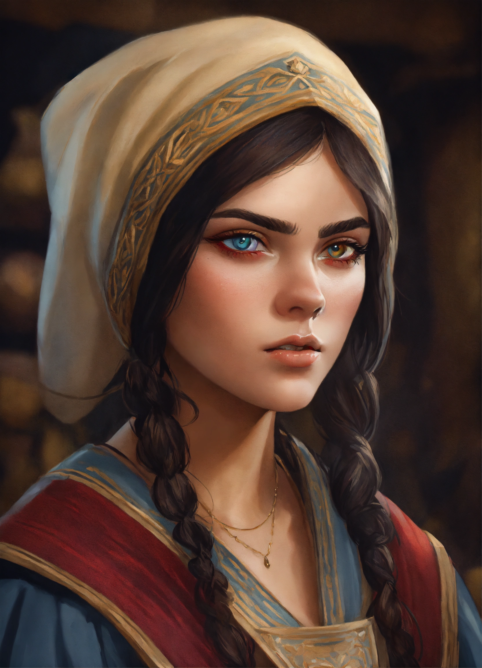 Lexica - Portrait of Cara Delevigne, medieval peasant woman, medieval ...