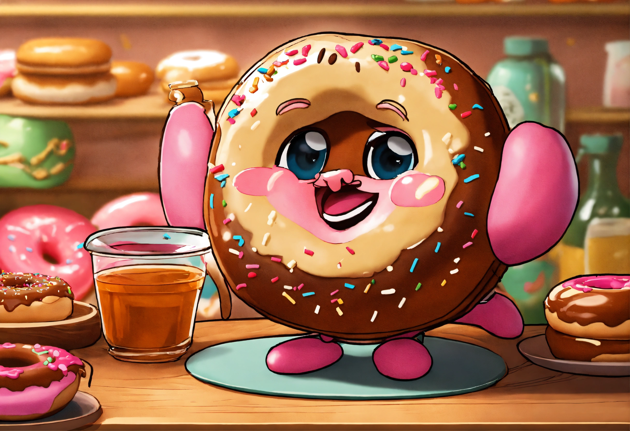 Lexica - Animated caricature of adorable animated talking donuts and ...