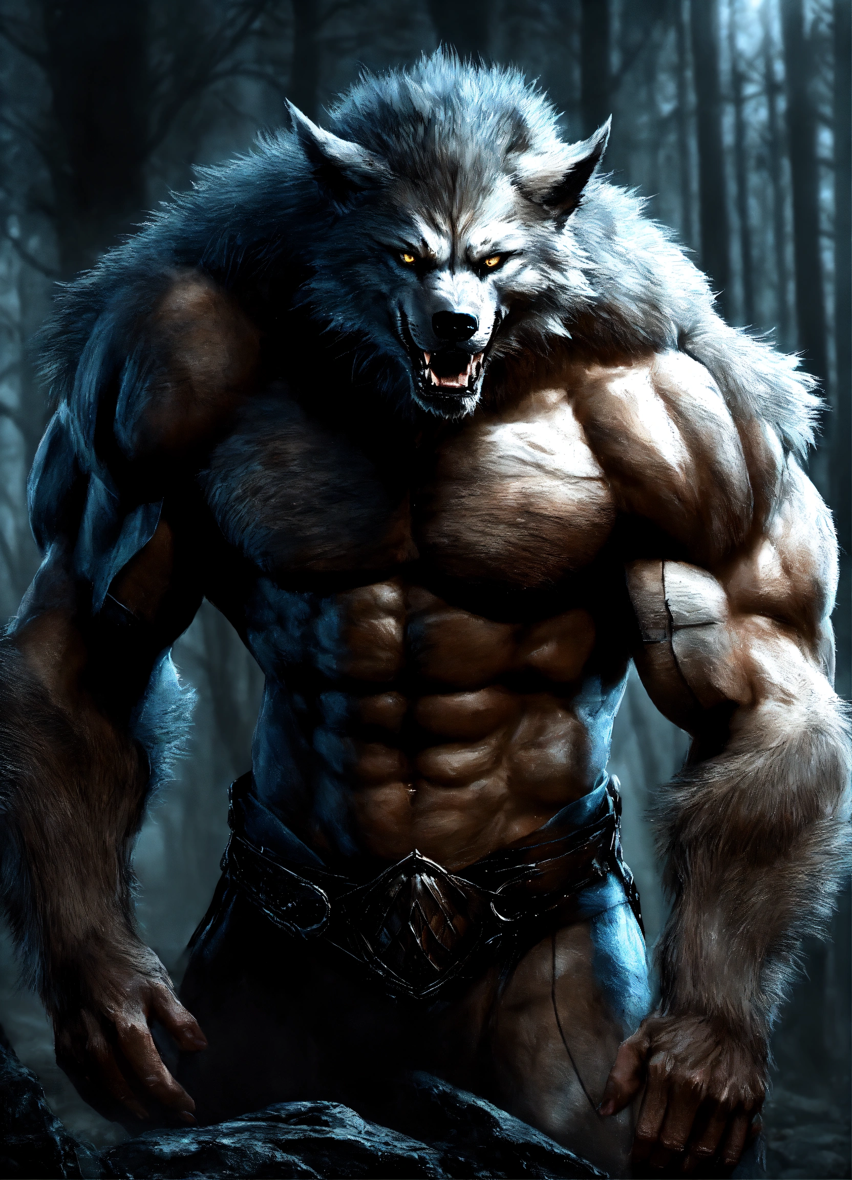 Lexica - Werewolf more like a silver wolf than a human. Crowling like a ...