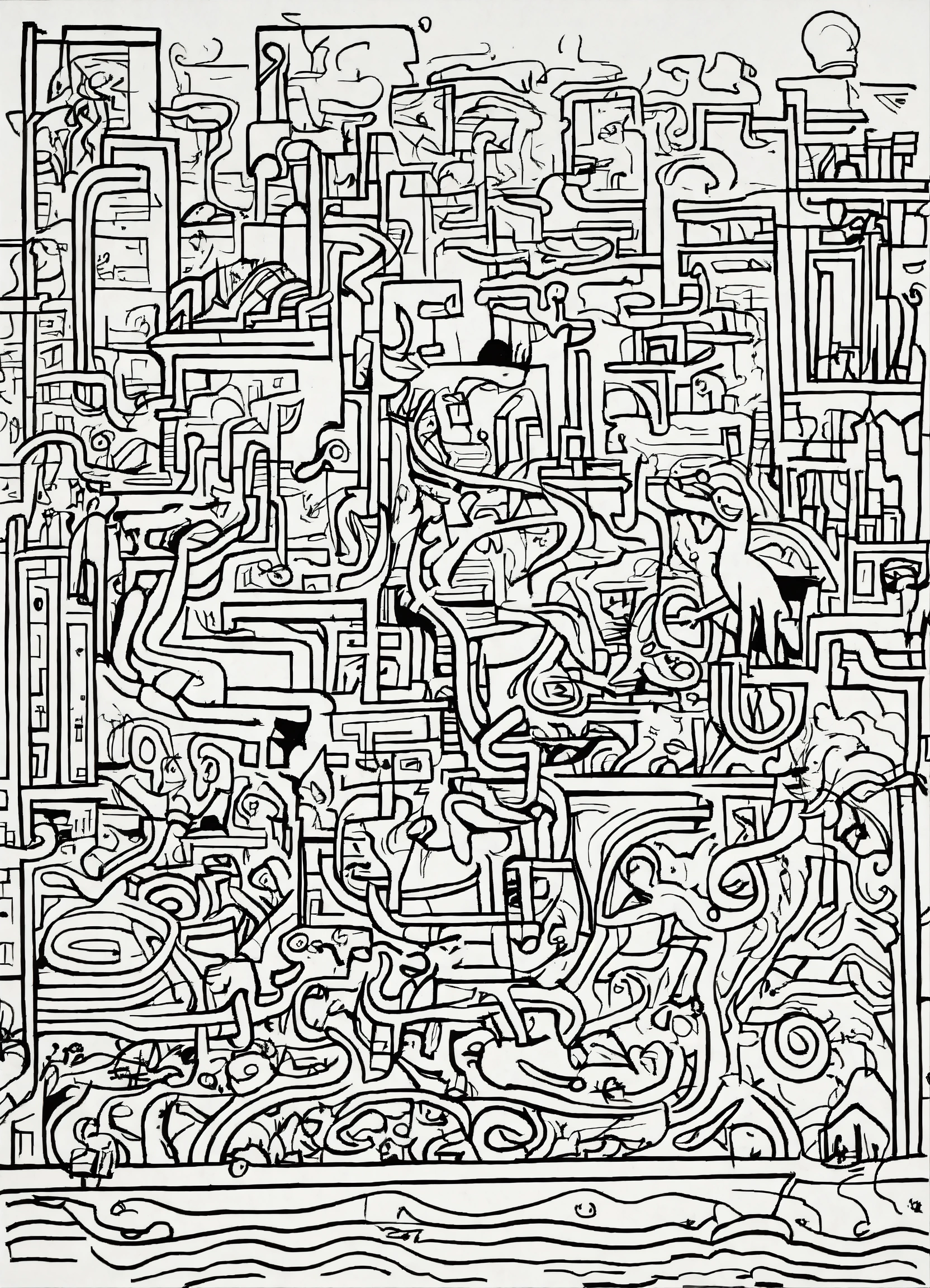 Lexica - Continuous line drawing inspired by keith haring, Kathleen ...