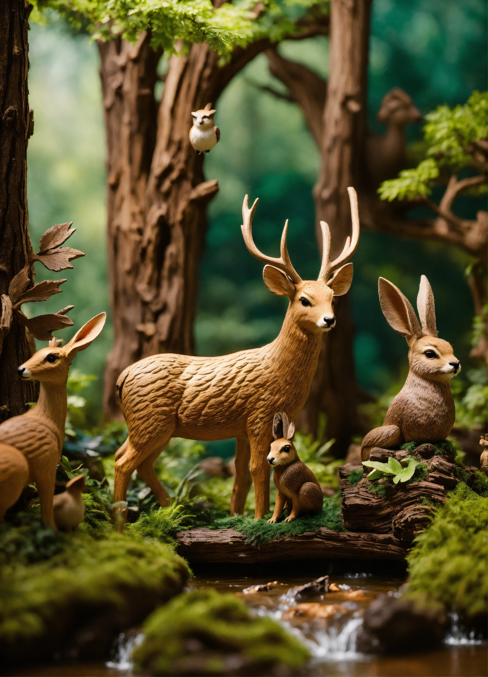 Lexica - Photo of a lifelike woodland scene A serene forest setting ...