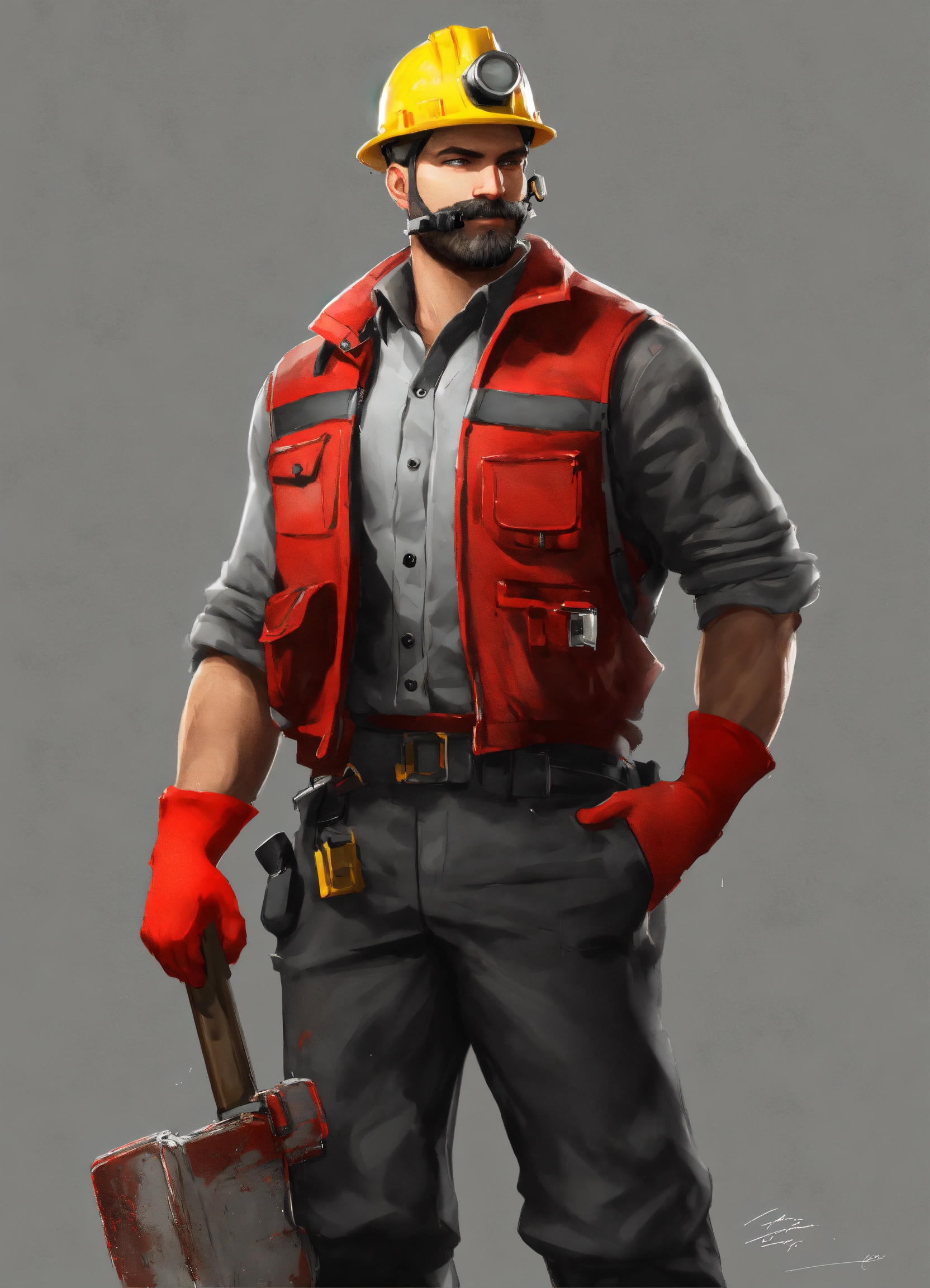 Lexica - The Red Engineer from Team Fortress 2 wearing a red work ...