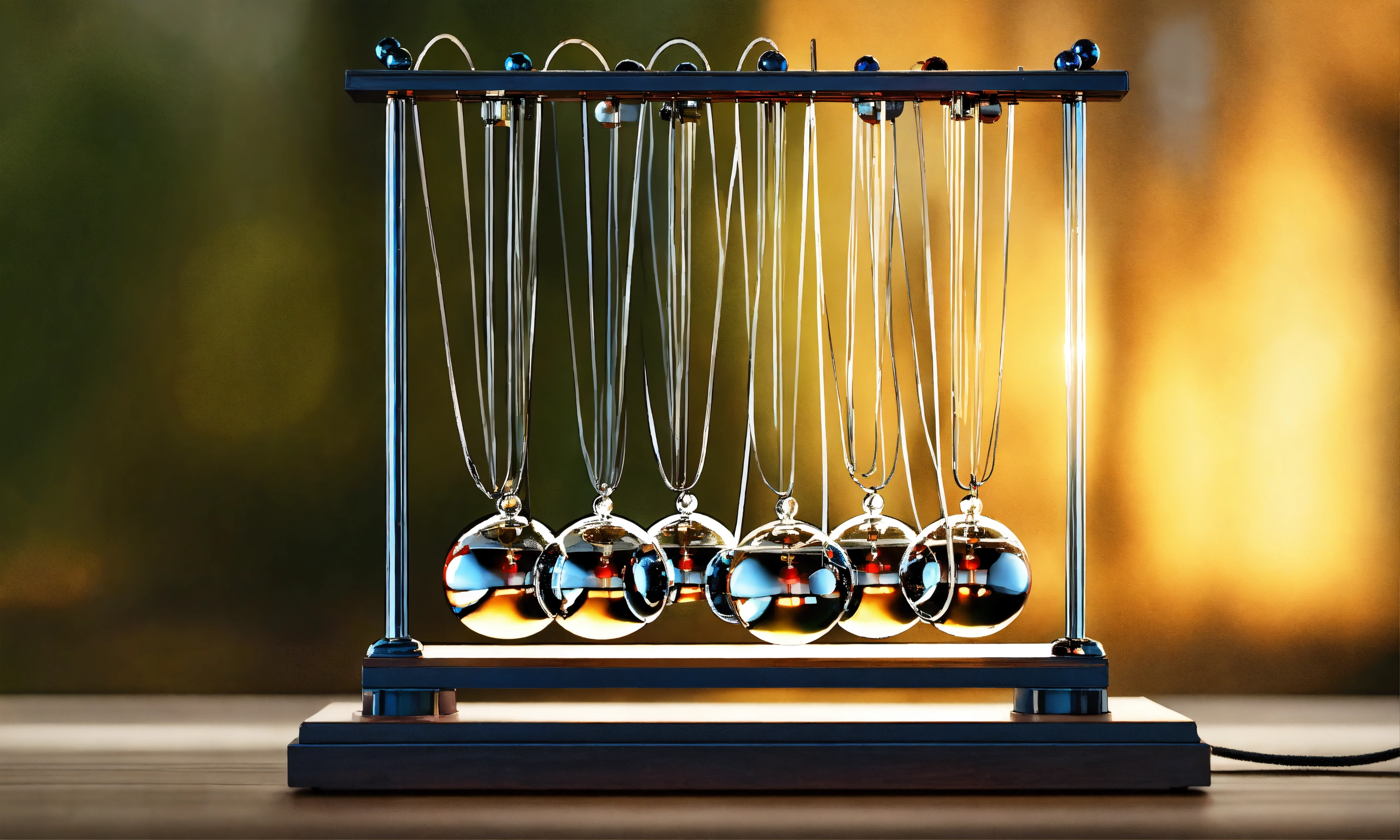 Lexica - Newton cradle, five crystal clear transparent pendulums, one ...