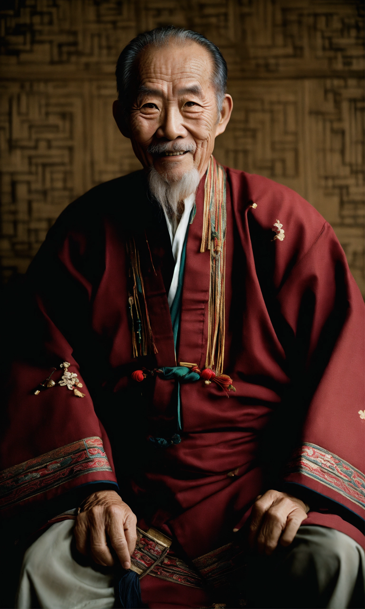 Lexica - Portrait of an old Chinese man, looking directly into camera ...