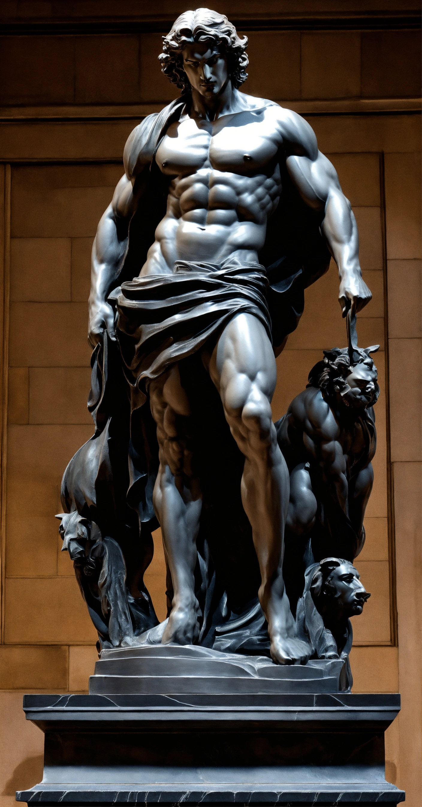 Lexica - A Statue from a muscular greek god Statue with a wavey middel ...